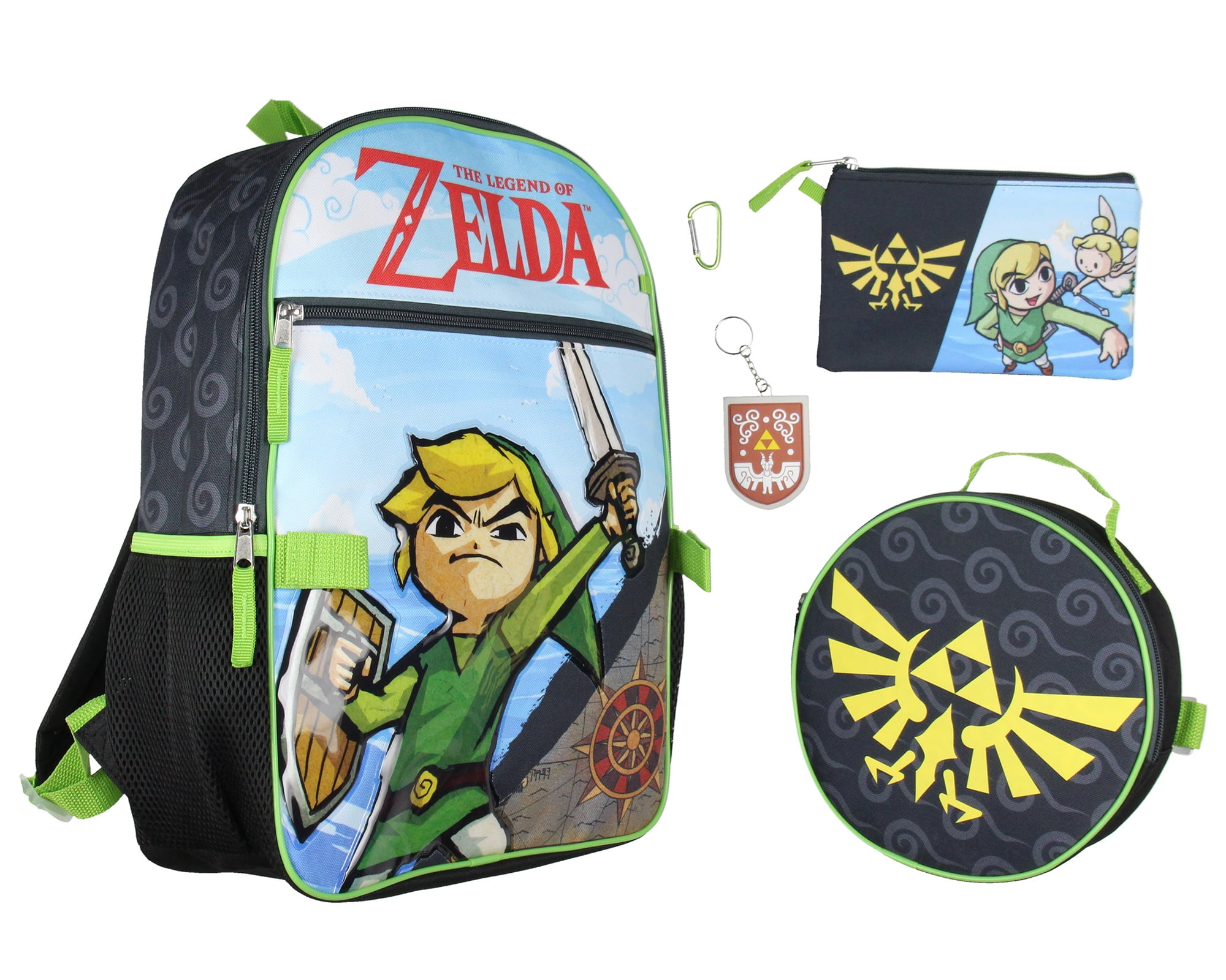 Legend of Zelda 5 Pc 16" Backpack Lunch Box Set School Travel Lunch ...