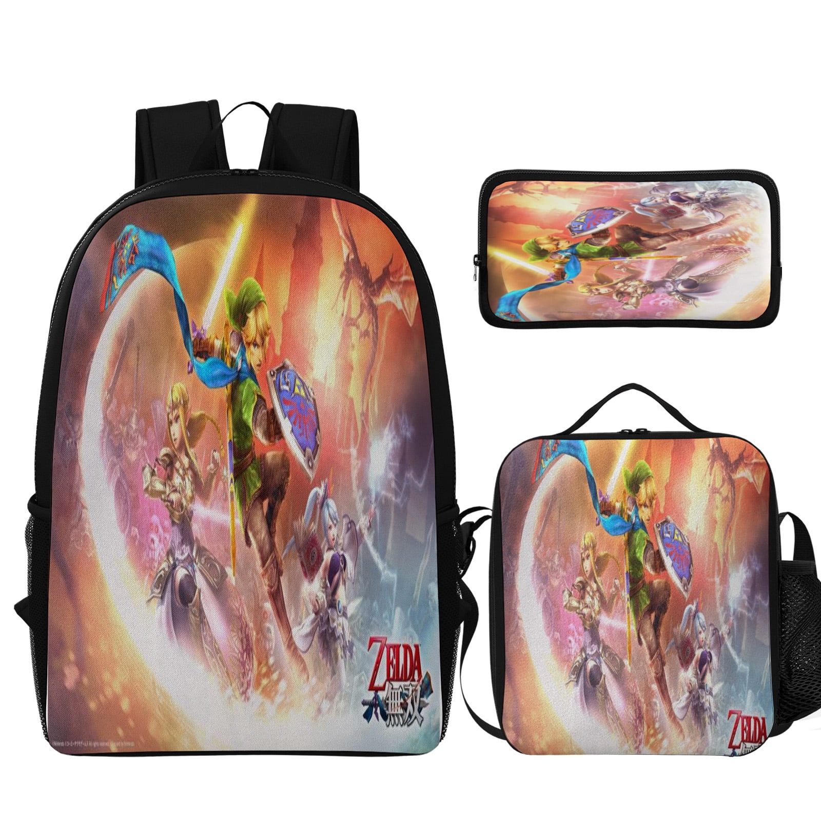 Legend of Zelda Pencil Case Backpack Set Book Bags Travel Daypack Game ...
