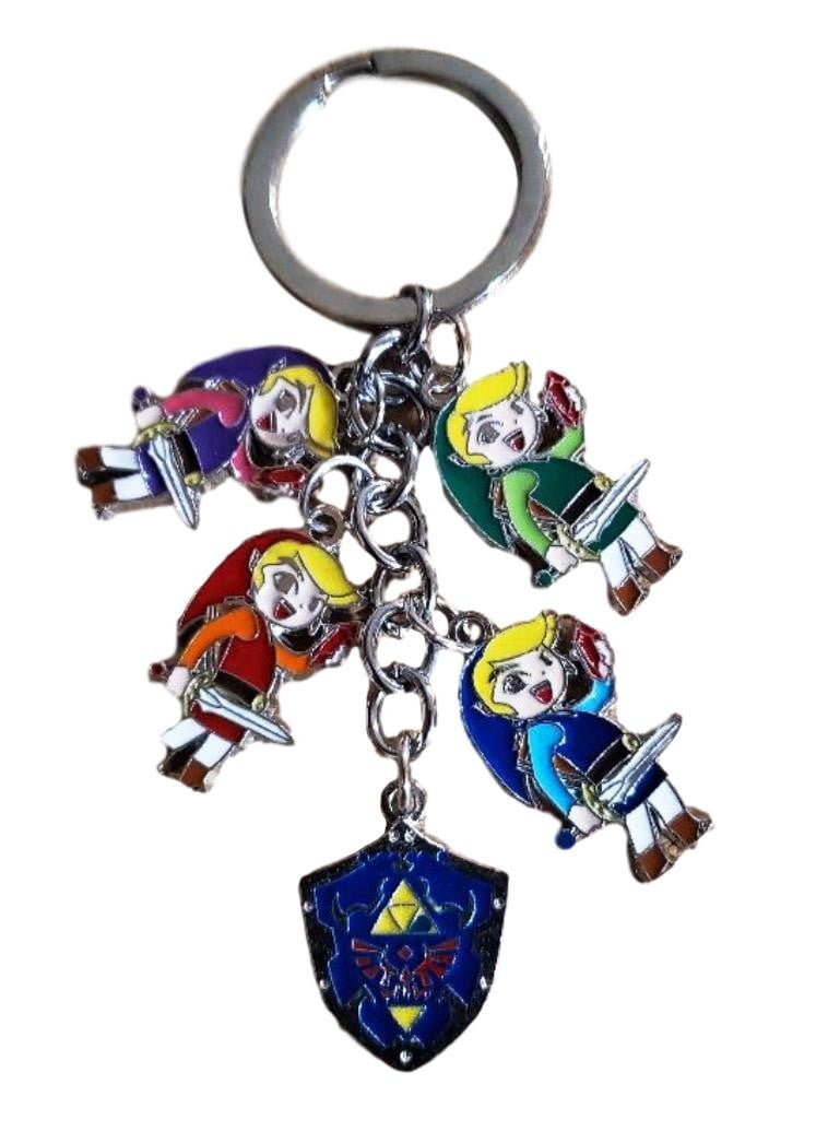 Legend of Zelda Shield With Character Enamel Metal Charms Keychain ...
