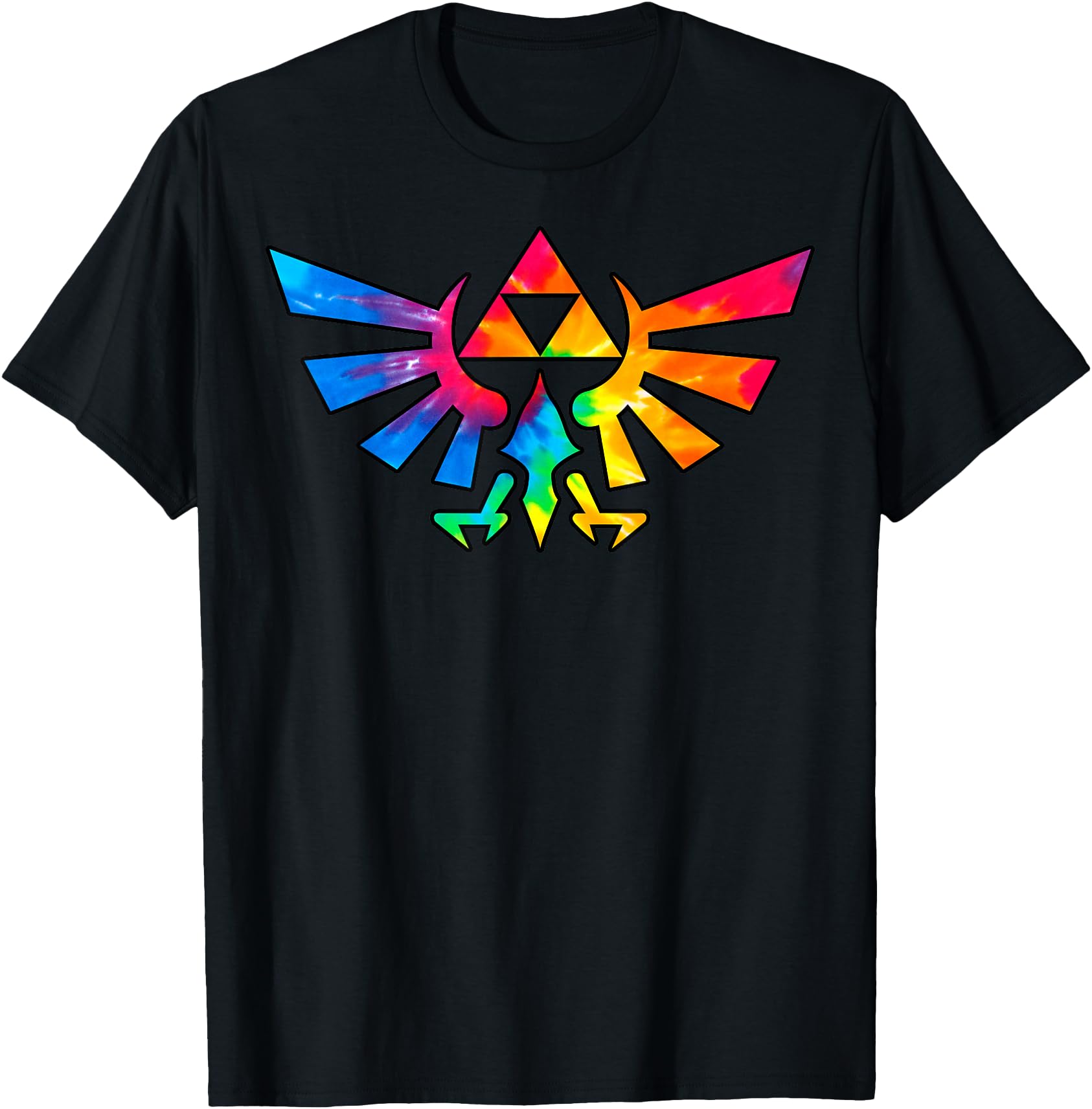 Legend of Zelda Triforce Symbol Tie Dye DTG Print Unisex T-Shirt,Black ...