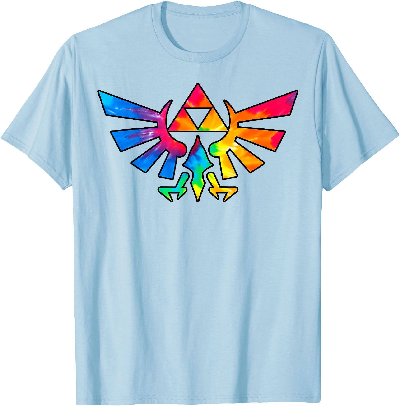 Legend of Zelda Triforce Symbol Tie Dye DTG Print Unisex T-Shirt,Light ...