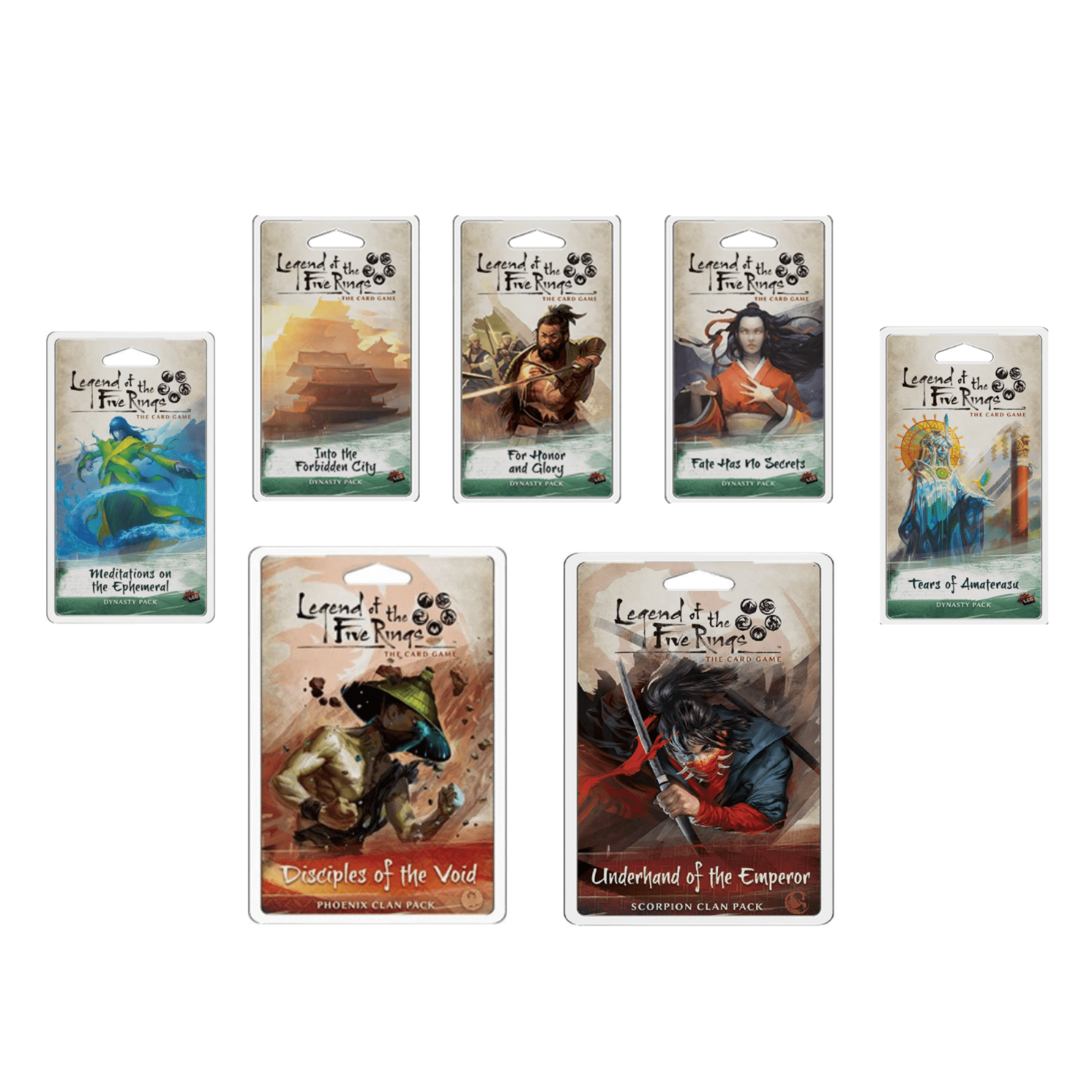 Legend of the Five Rings Dynasty Pack and Clan Pack Bundle - Set of 7 ...