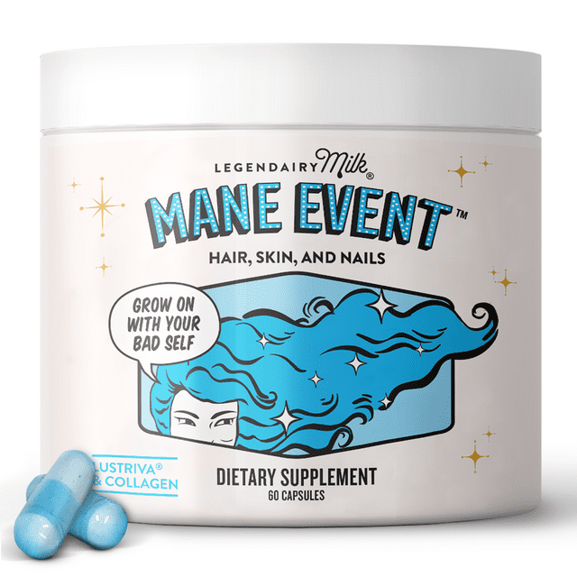 Legendairy Milk Mane Event Supplement Capsules for Hair, Skin, and Nails, 60 Count - Walmart.com