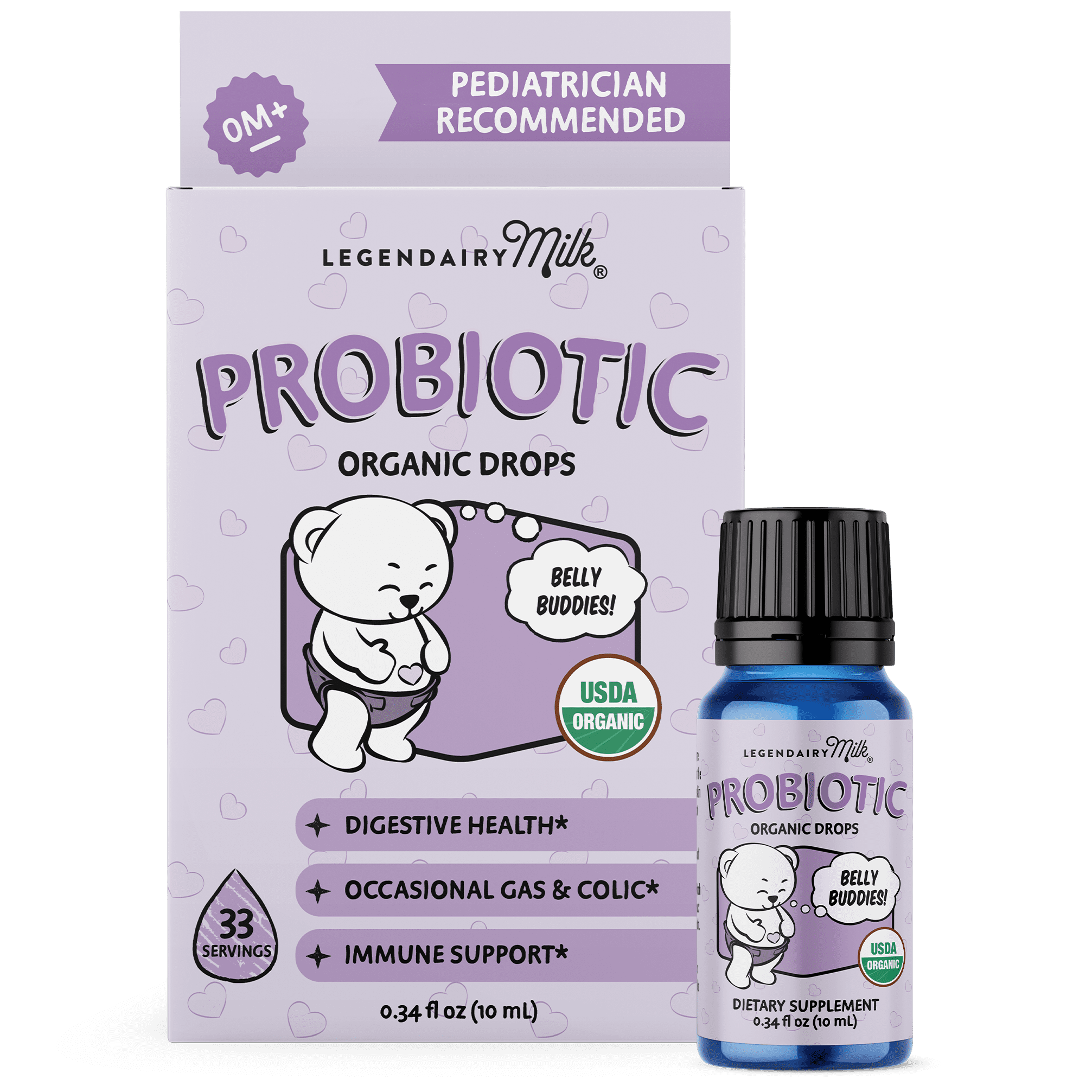 Legendairy Milk Organic Baby Probiotic Drops, Digestive Support for ...