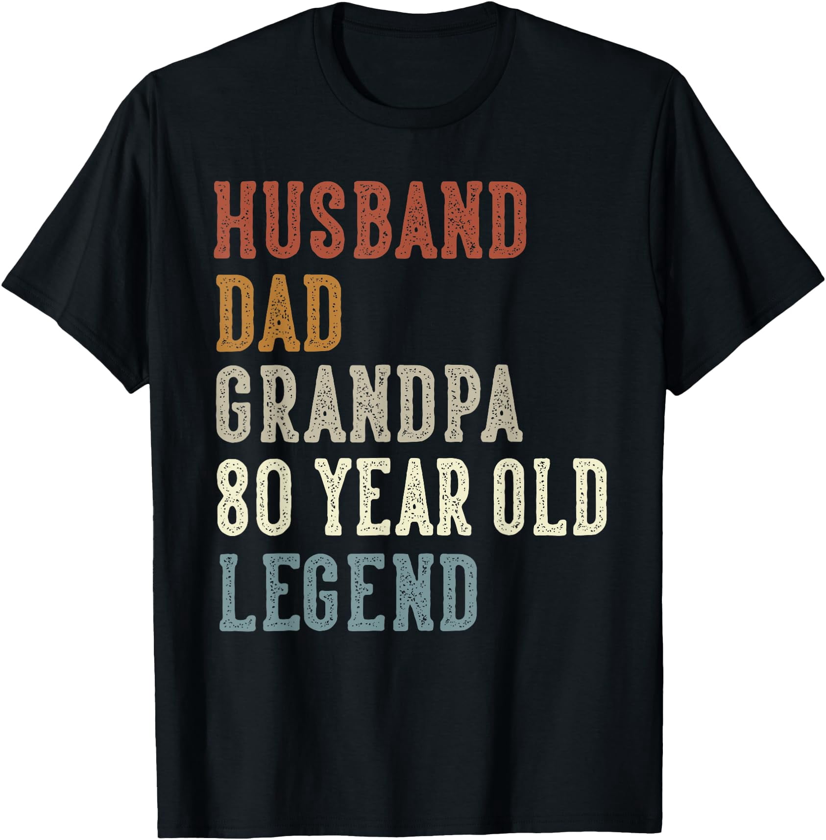 Legendary 80th Birthday T-Shirt for Husband Dad Grandpa 80 Year Old ...