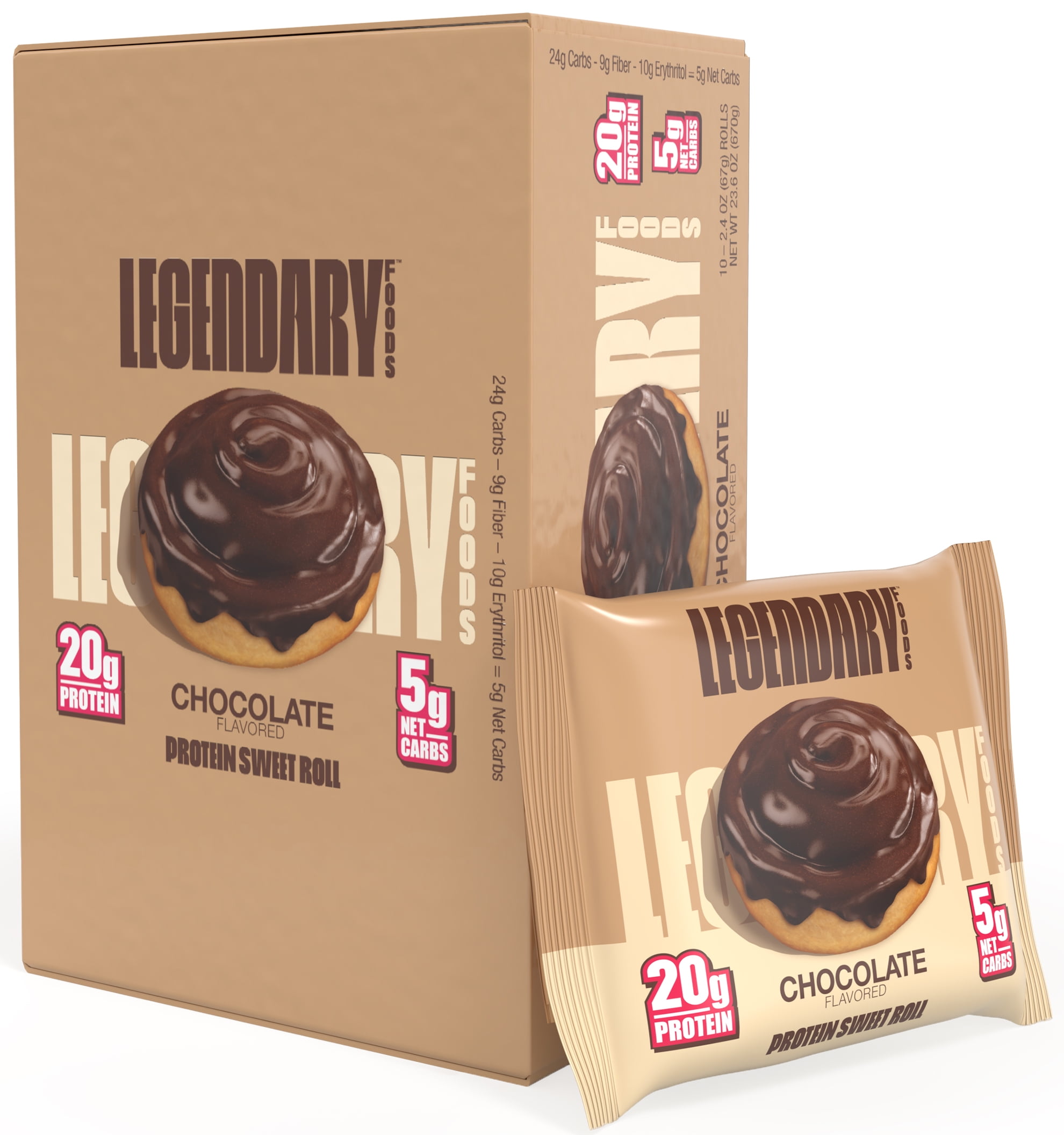 Legendary Foods High Protein, Sugar Free Chocolate Sweet Roll, Healthy ...