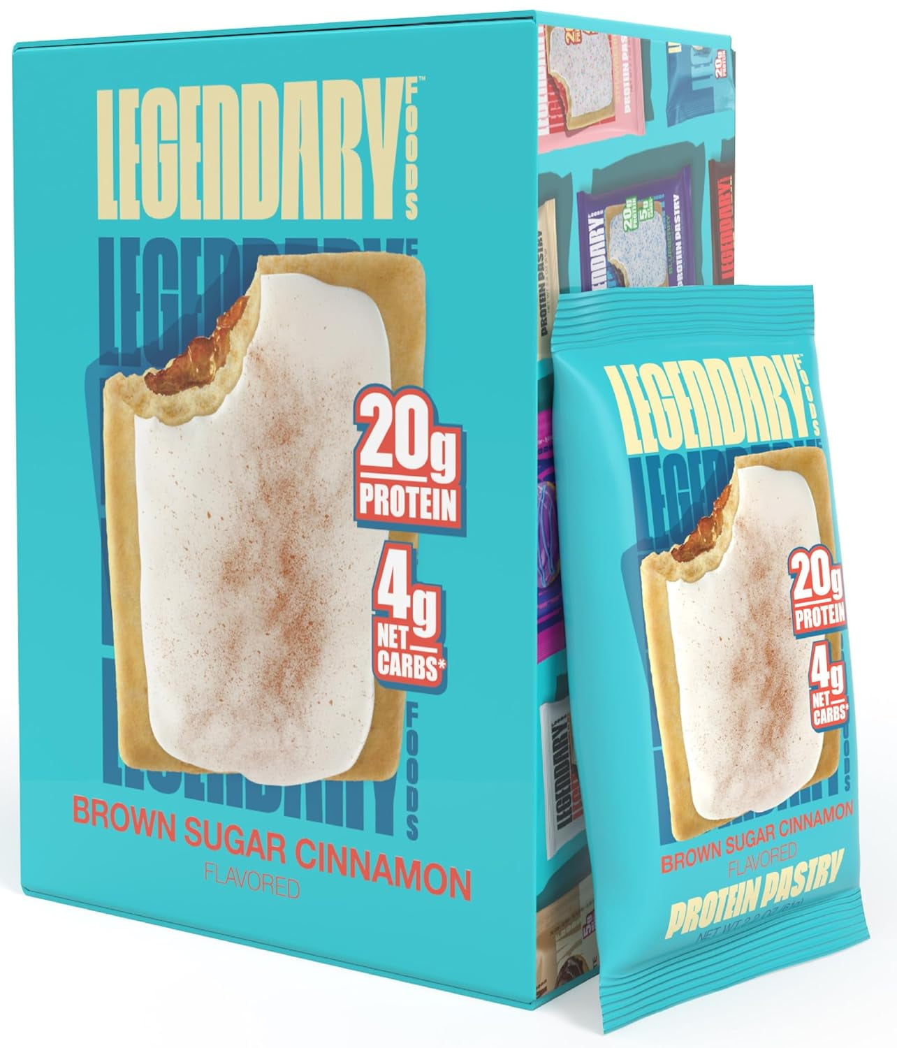Legendary Foods Brown Sugar Cinnamon Protein Pastry, Low Carb Snack, 8 ...