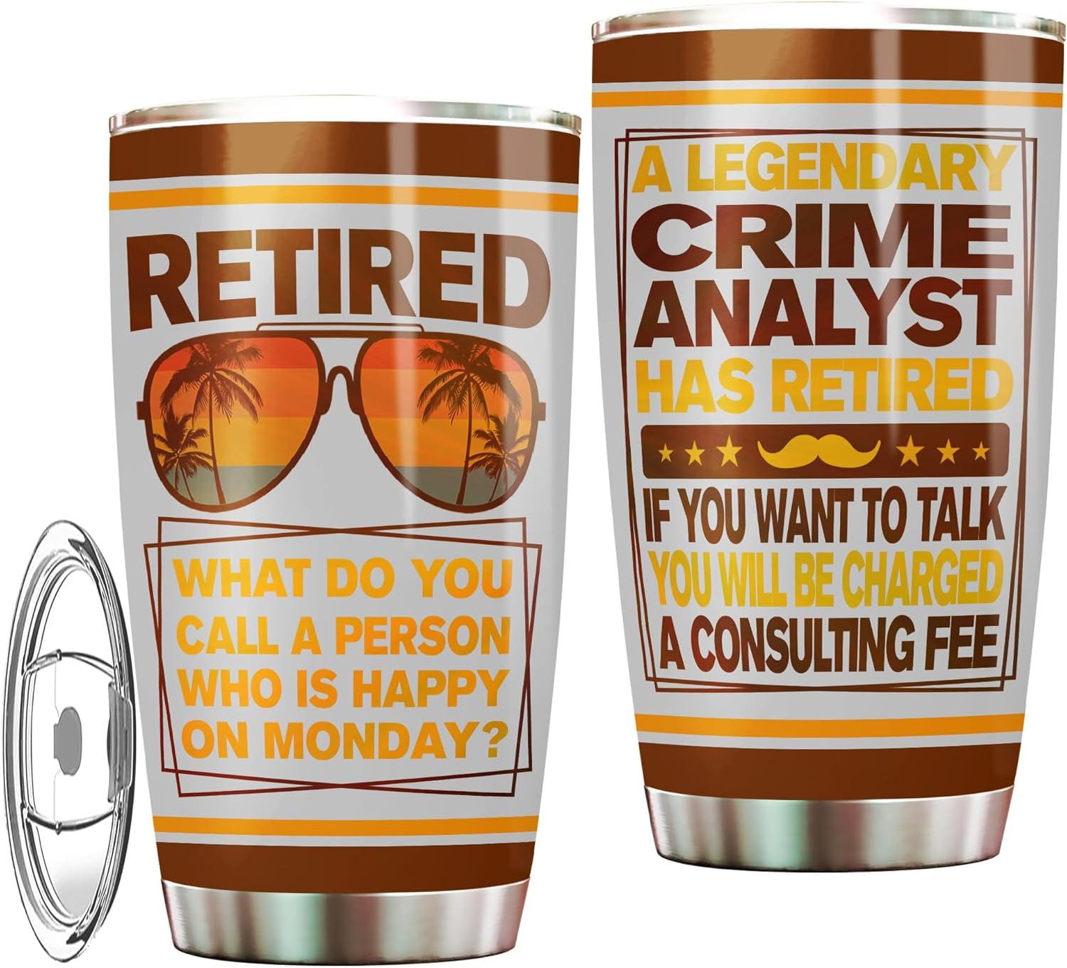 “Legendary Crime Analyst” Retirement Tumbler 20oz - Funny Farewell Gift ...