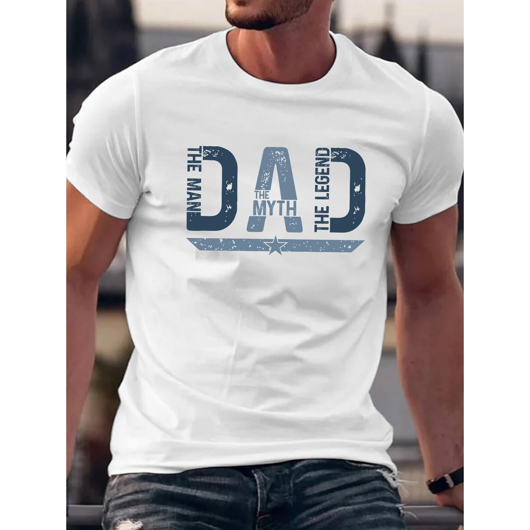 Legendary Dad Graphic T-Shirt for Men - 'Myth & Man' Fatherhood Motif ...