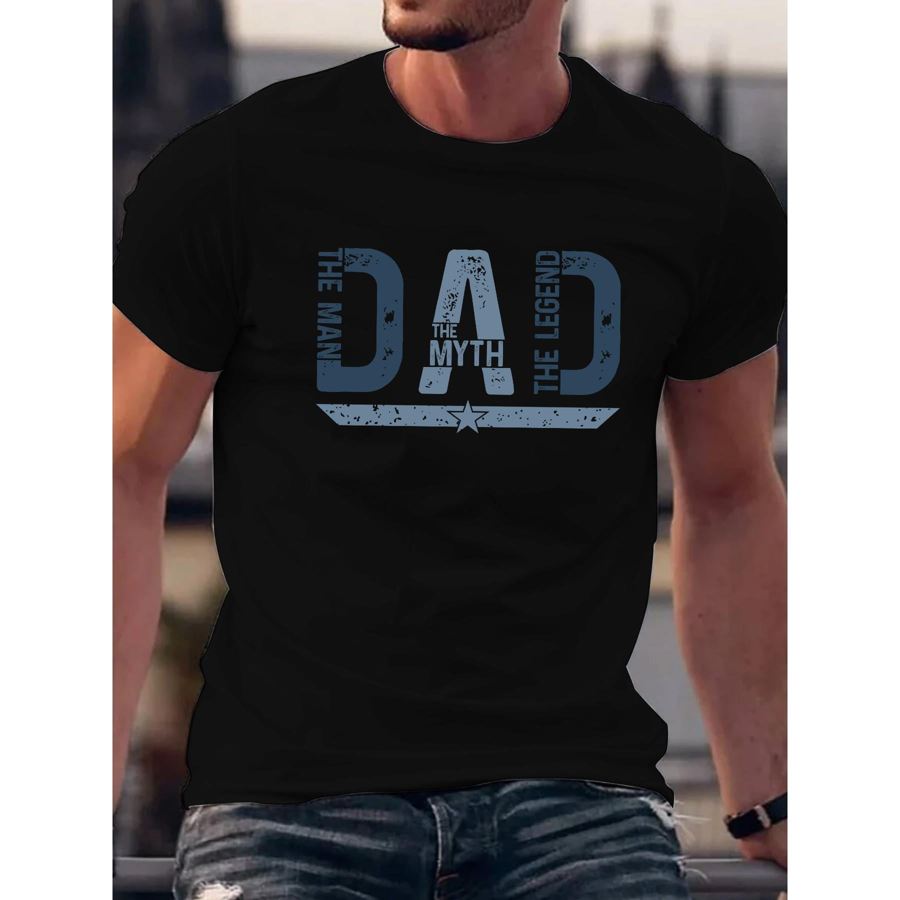 Legendary Dad Motif T-Shirt for Men - 'Myth & Man' Fatherhood Pride ...