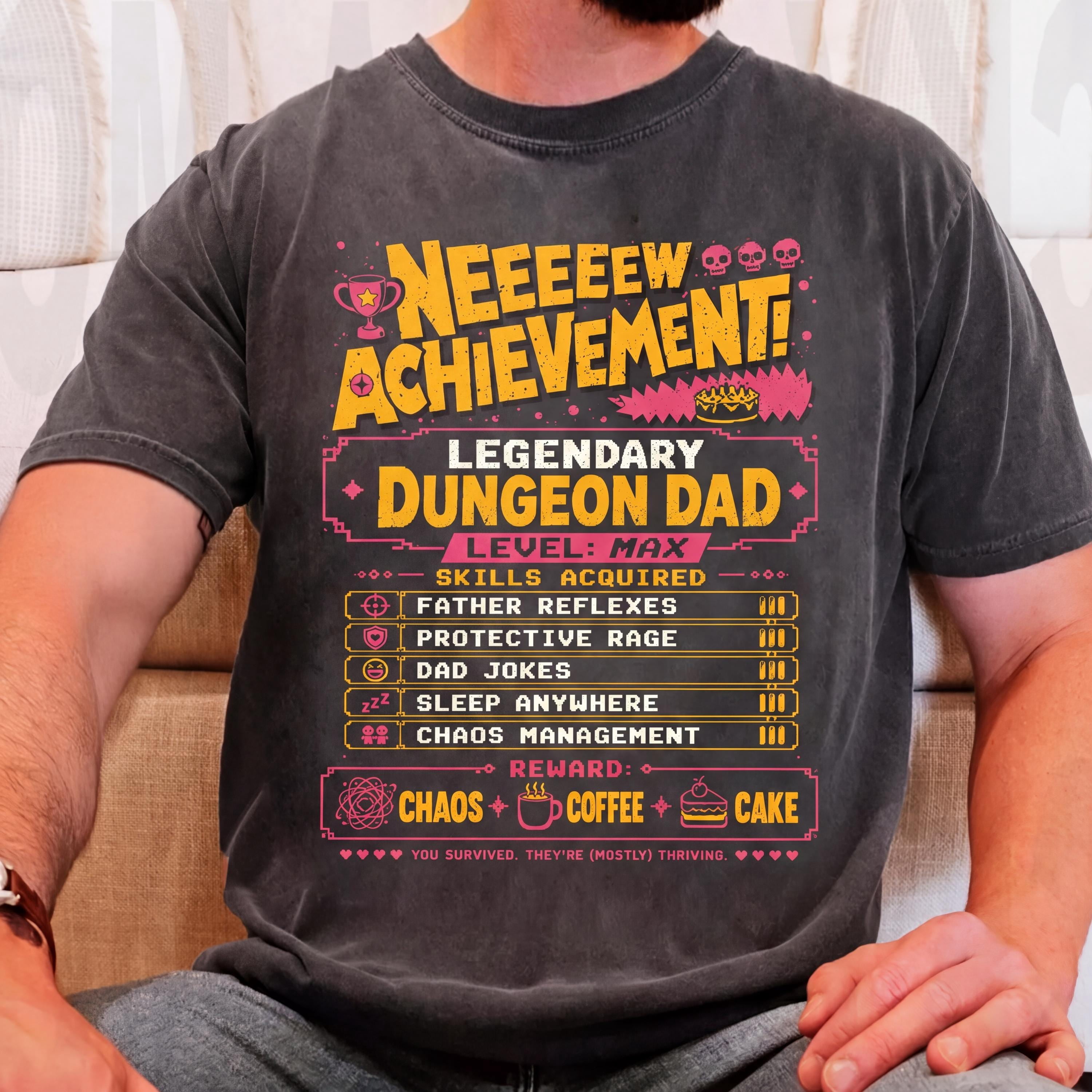Legendary Dungeon Dad Shirt, New Achievement Fathers Day Tee, Dungeon ...