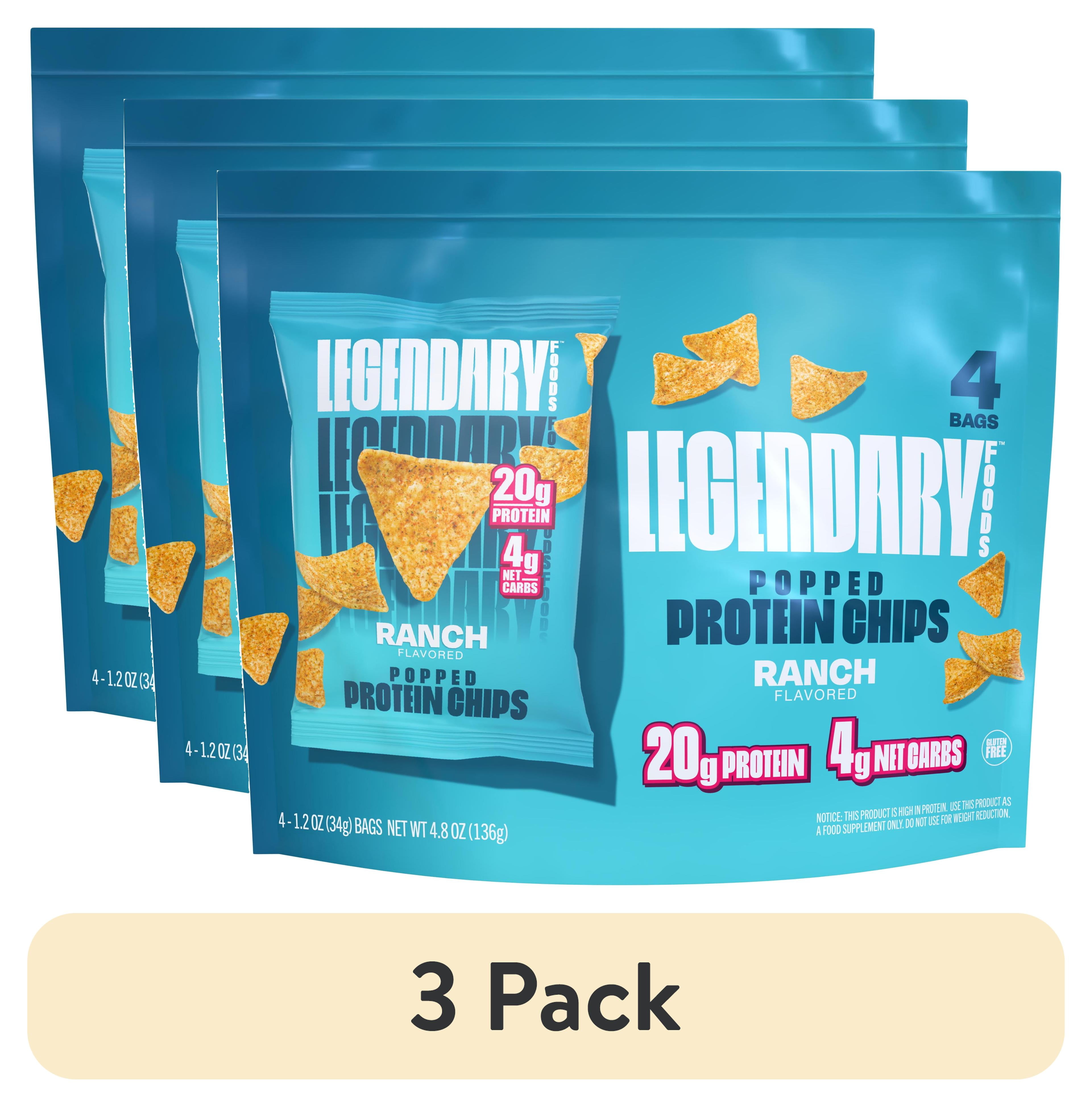 (3 pack) Legendary Foods Popped Protein Chips - Ranch 4 Pack | Protein ...