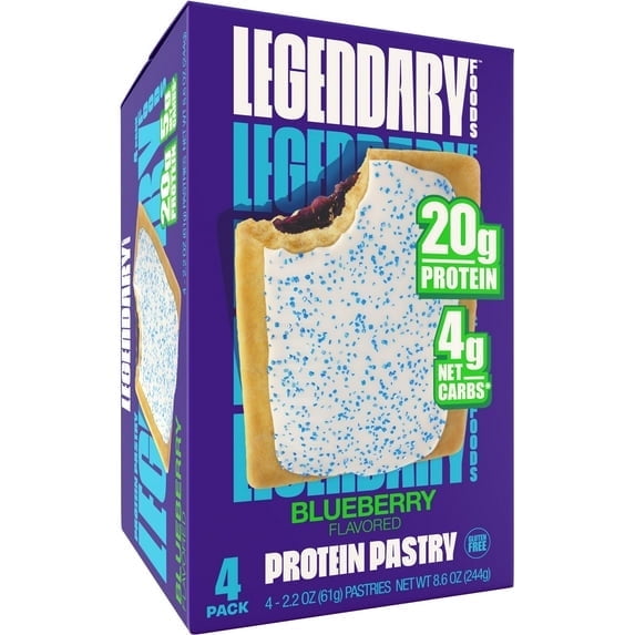 Legendary Foods Protein Pastry - Blueberry 4 Pack | Protein Snack ...