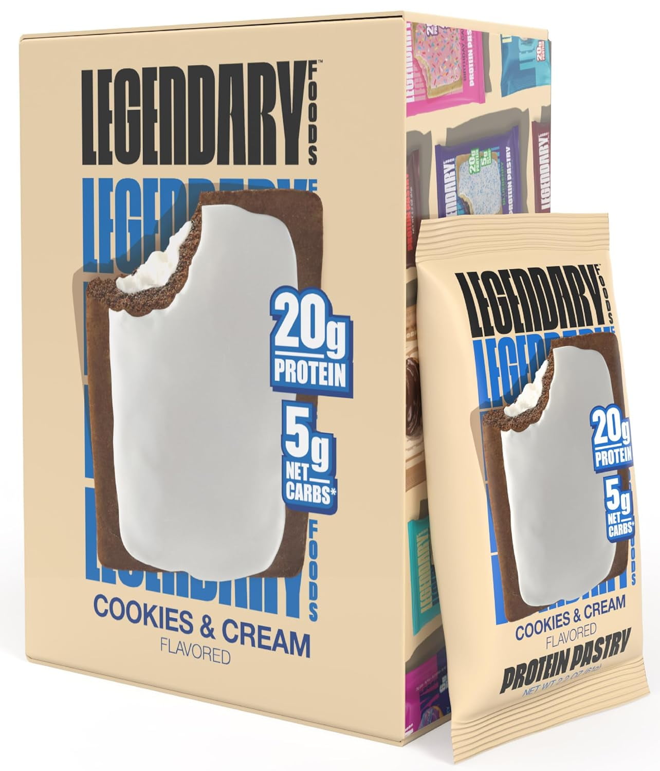 Legendary Foods Protein Pastry, Cookies & Cream, 20g Protein, Low Carb ...