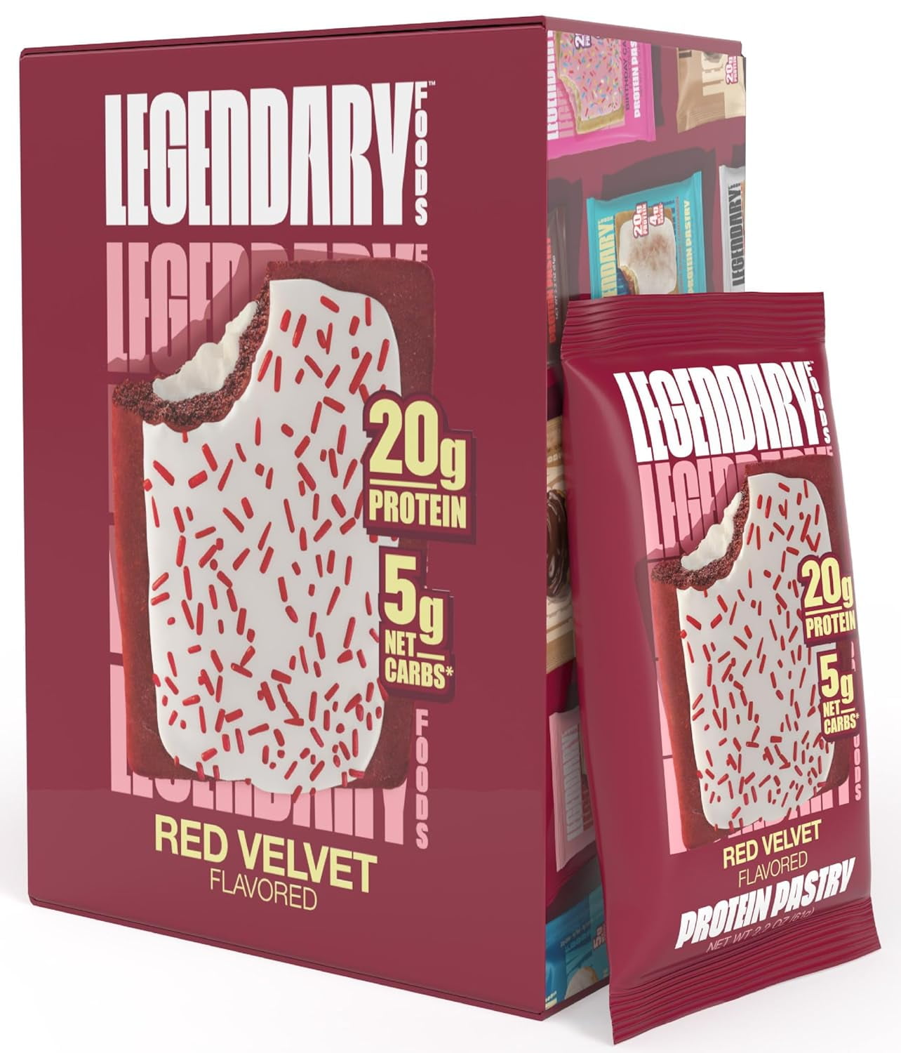 Legendary Foods Low Carb Keto Healthy Snacks, Red Velvet Protein Pastry ...