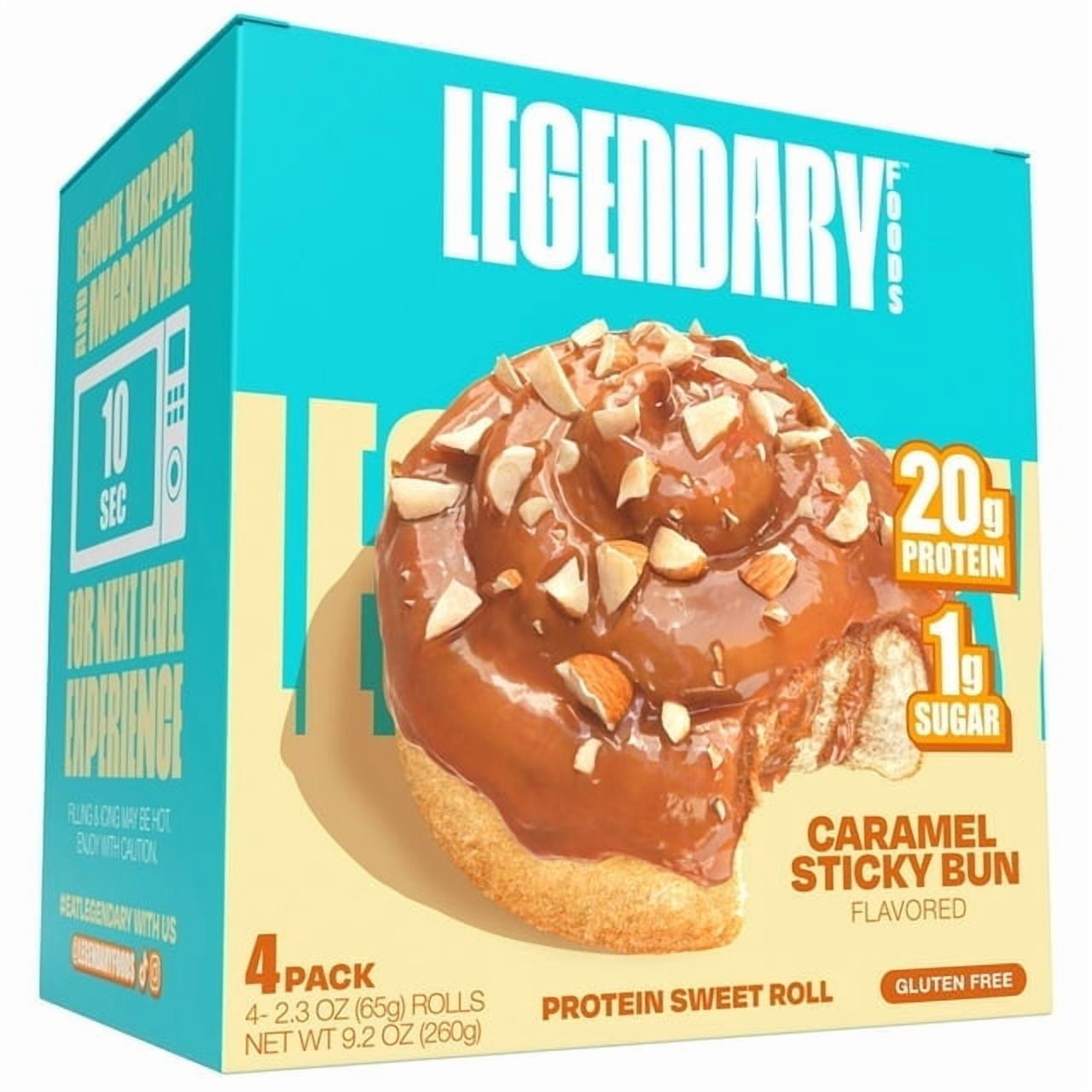 Legendary Foods-Protein Sweet Roll-Caramel Sticky Bun 9.2oz/ 4ct ...