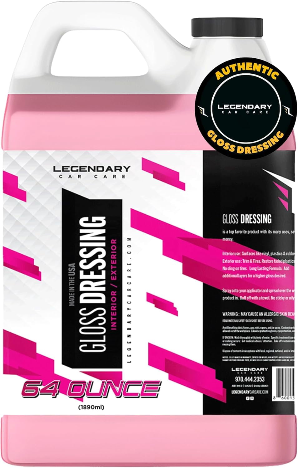 Legendary Gloss Dressing 64oz (Half Gallon) - Tire Shine Spray ...