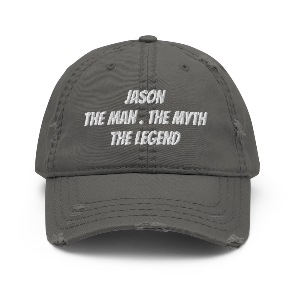 Legendary Jason Distressed Dad Hat, Jason-The Man The Myth The Legend ...