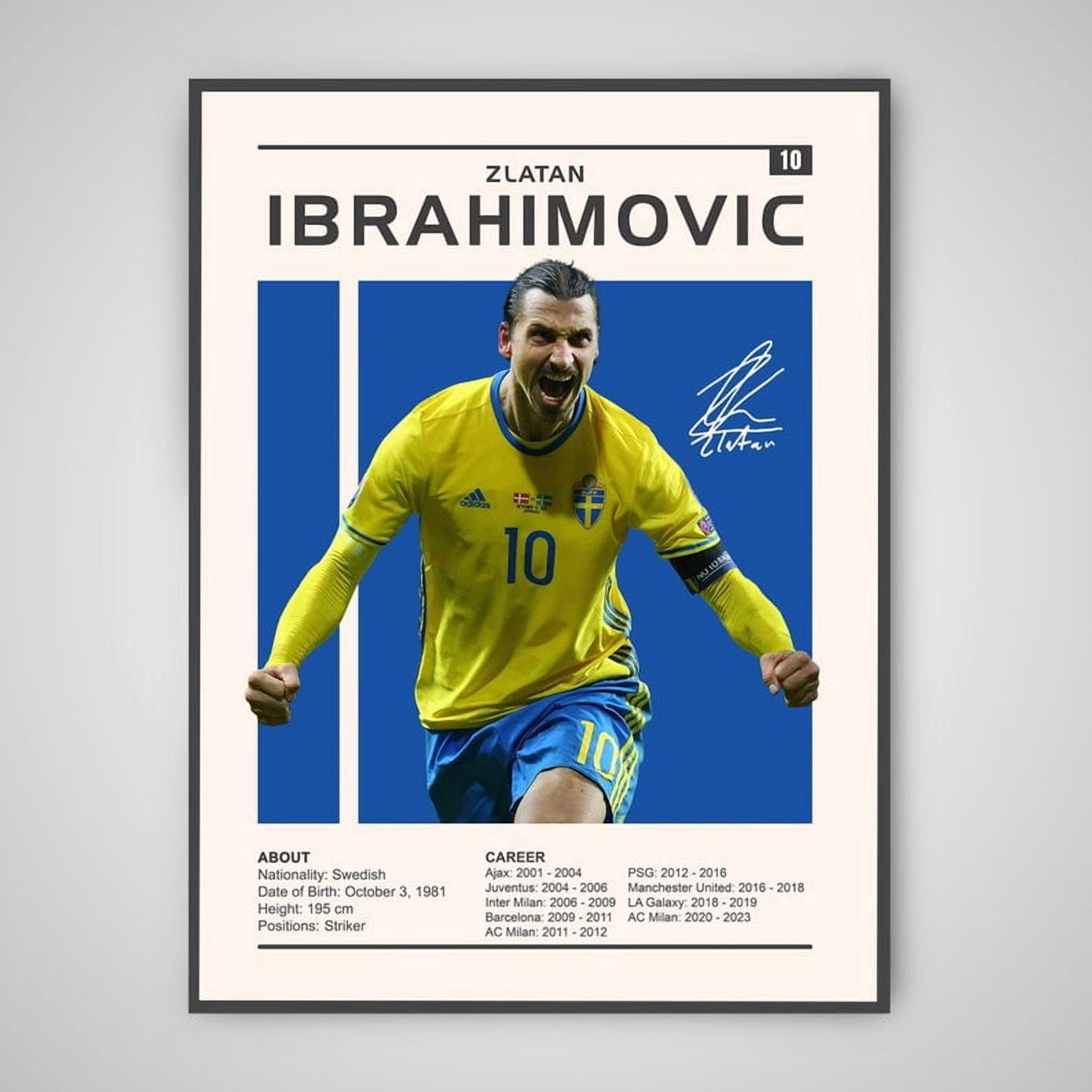 Legendary Soccer Moment Poster Zlatan Ibrahimovic Iconic Football Wall ...