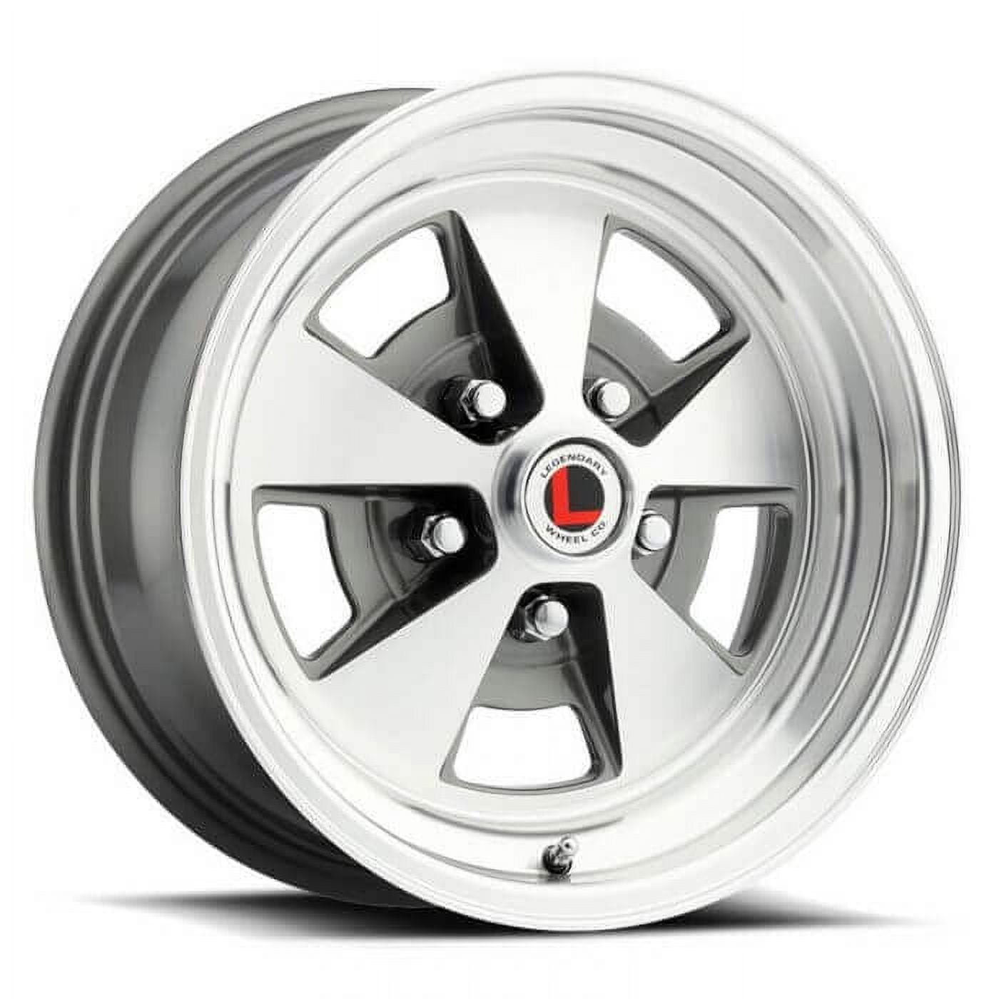 Legendary Wheels Flat 5 - 15 x 7 in. - 5 x 4.5 - 4.25 bs - Charcoal ...