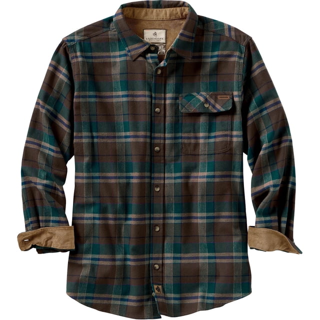 Legendary Whitetails Men's Buck Camp Flannel Shirt, Long Sleeve Plaid ...