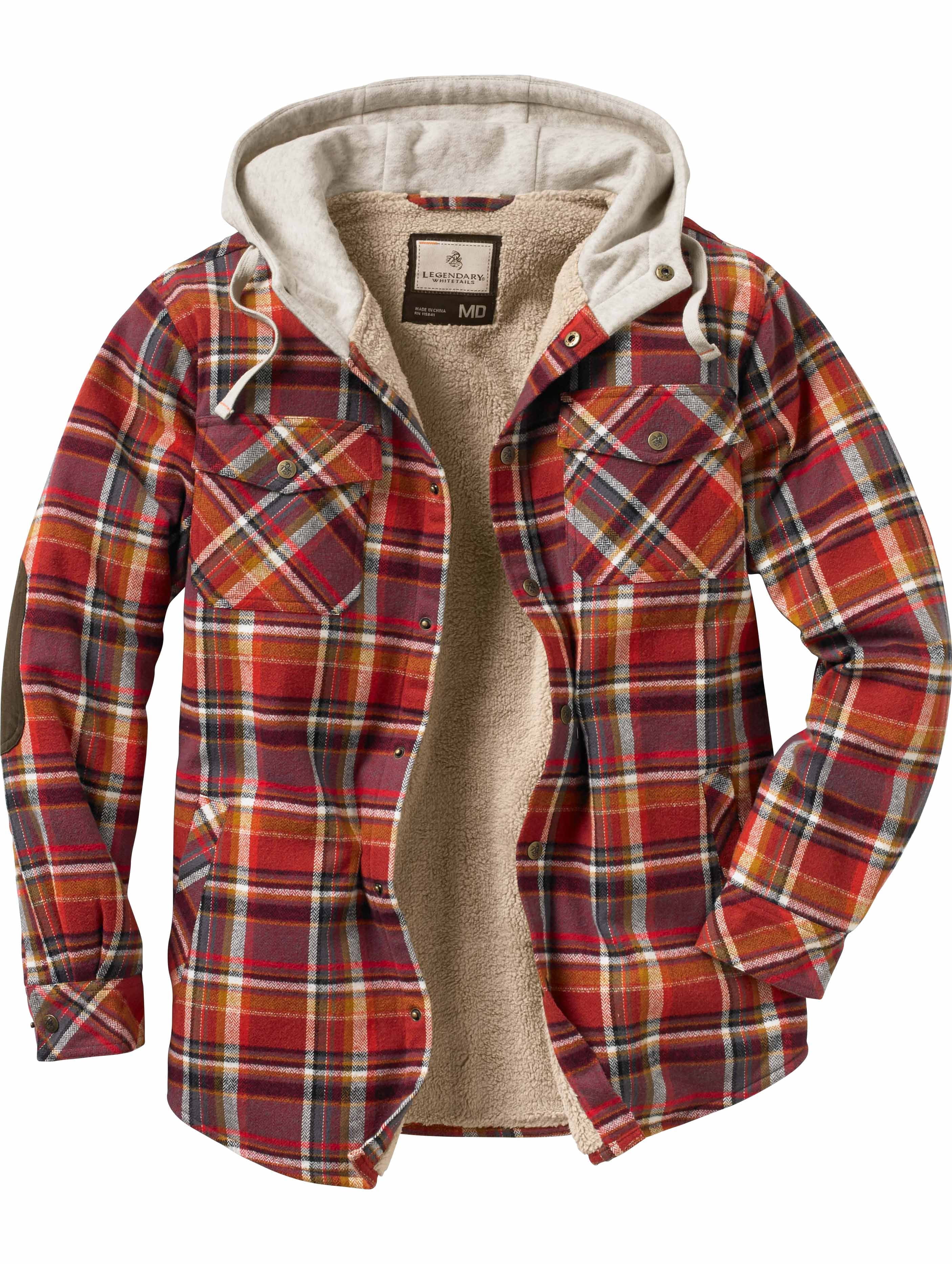 Legendary Whitetails Men's Camp Night Berber Lined Hooded Flannel ...