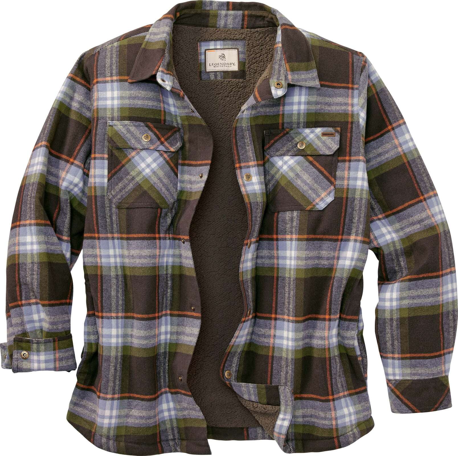 Legendary Whitetails Men's Deer Camp Berber Lined Flannel Shirt Jacket ...