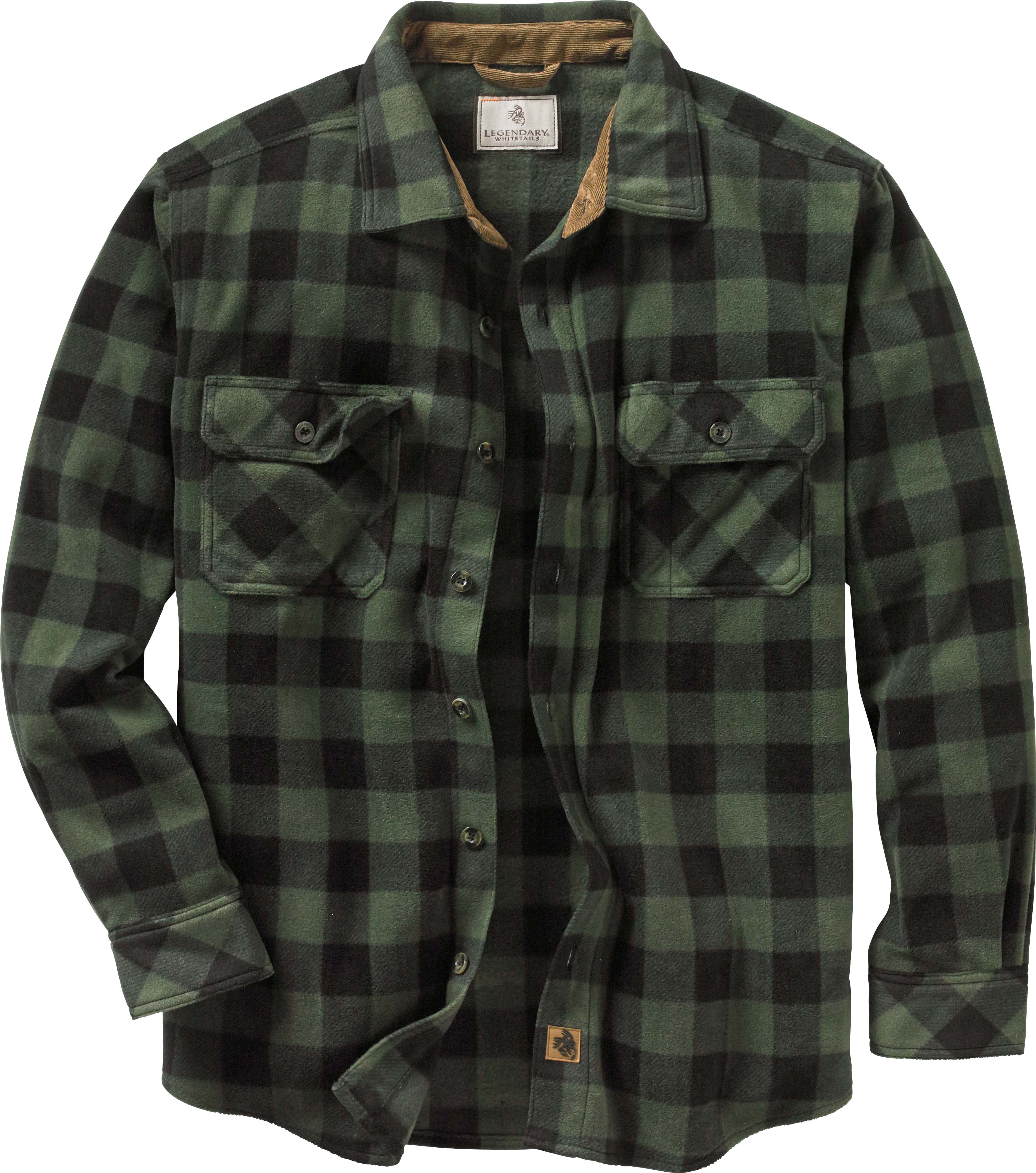 Legendary Whitetails Men's Navigator Fleece Button Up Long Sleeve Plaid ...