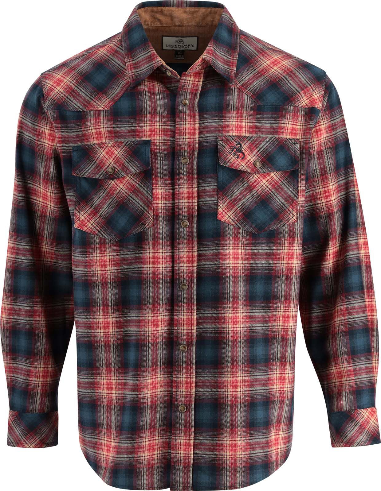 Legendary Whitetails Men's Shotgun Western Flannel, Liberty Range Plaid ...