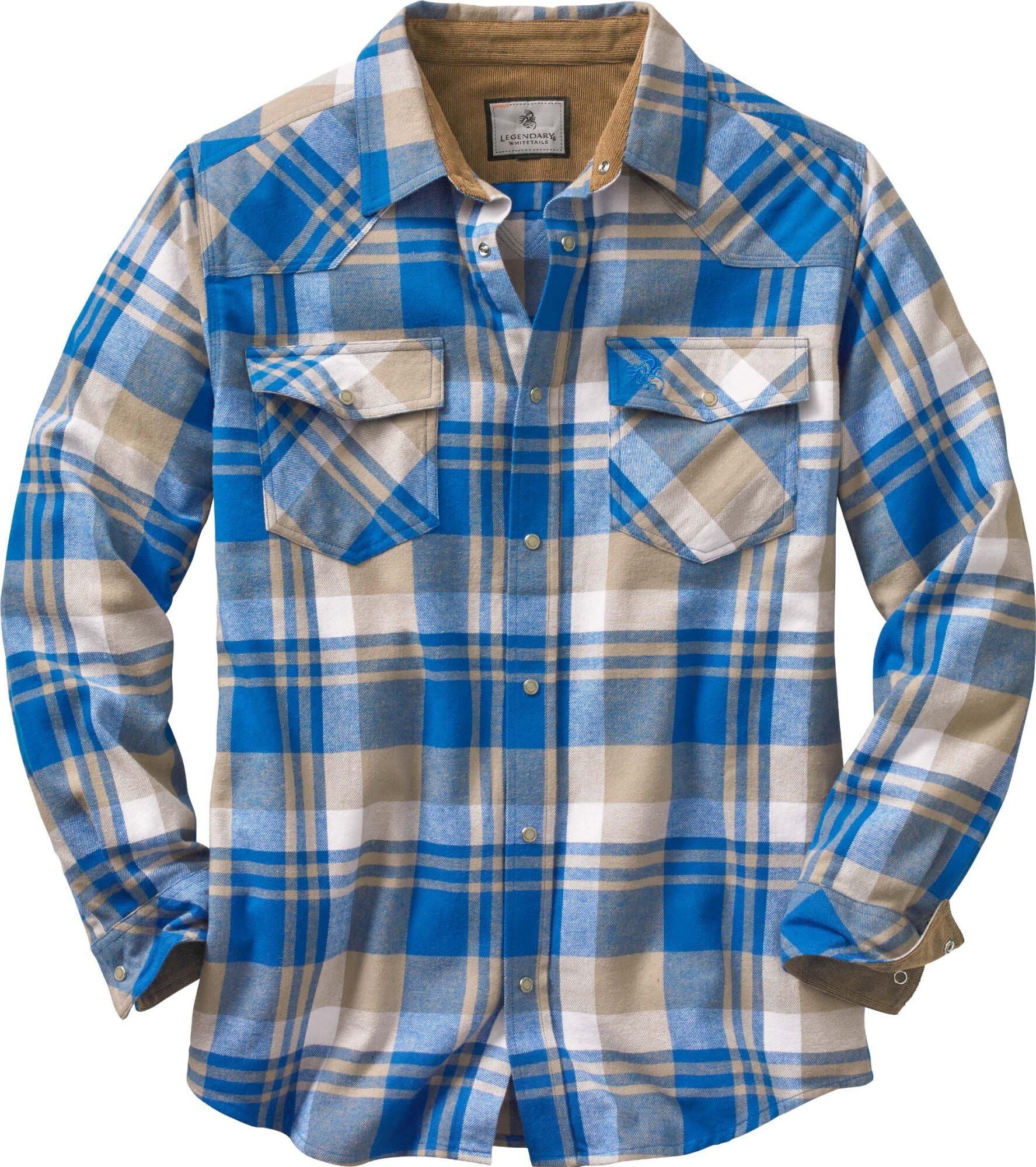 Legendary Whitetails Men's Western Plaid Flannel Long Sleeve Shirt ...