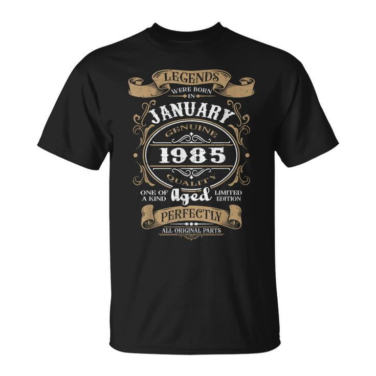 Legends Were Born In January 1985 T-Shirt – Vintage 1985 Birthday Shirt ...