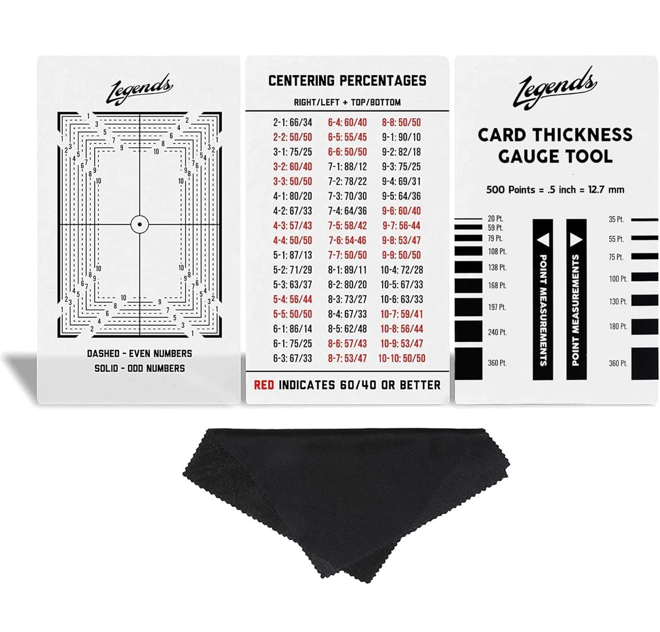 Legends Card Grading Centering Tool with Legends Card Thickness Gauge ...