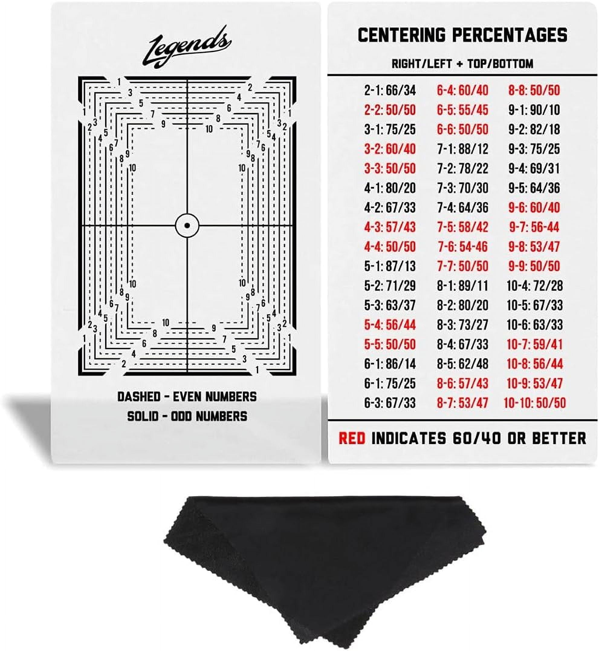 Legends Card Grading Centering Tool With Cleaning Cloth Kit Material ...