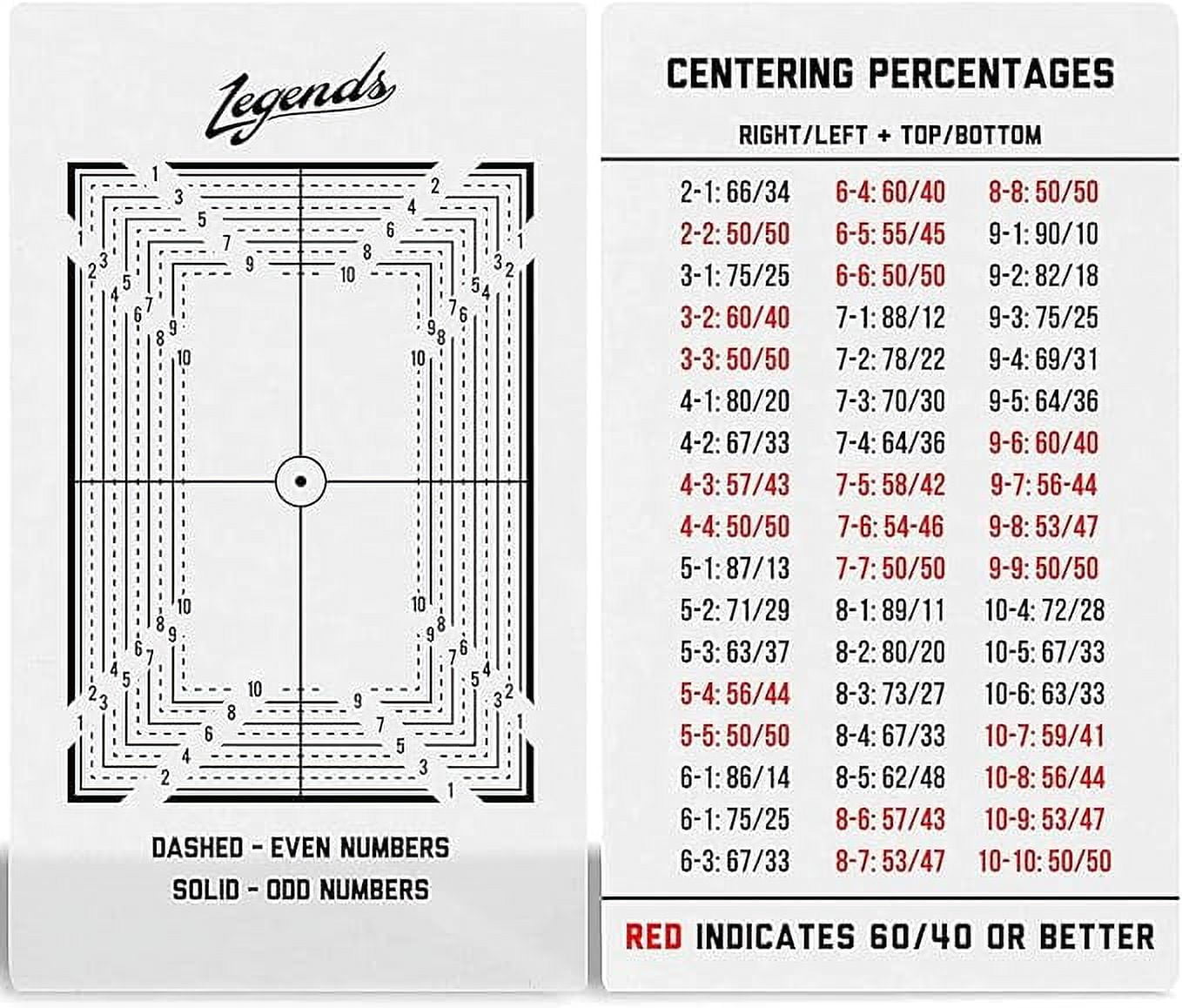 Legends Card Grading Centering Tool And Cloth Standard Trading Game
