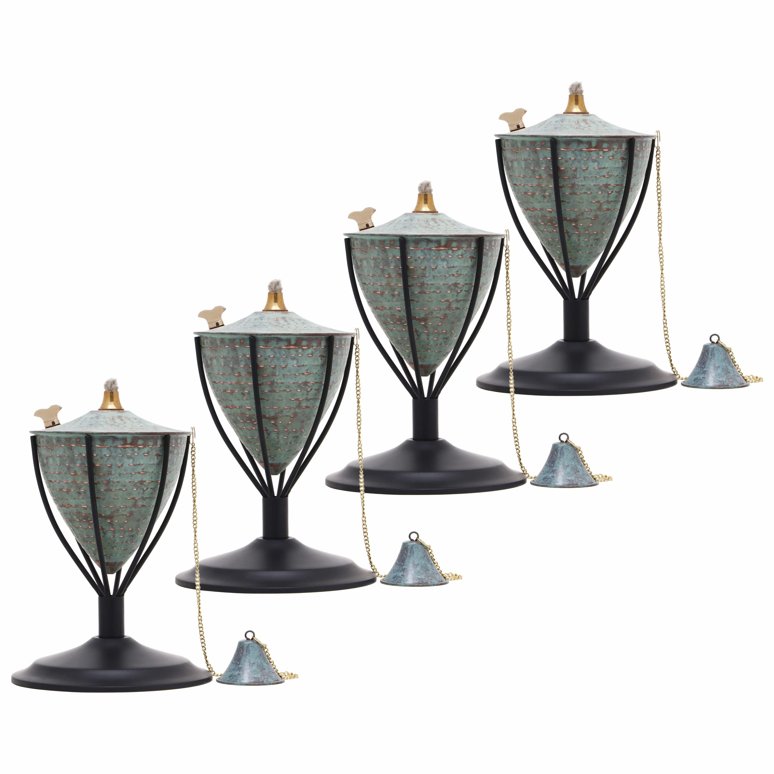 Legends Direct Set of 4, Premium Amsterdam Metal Tabletop Torches, Tall ...