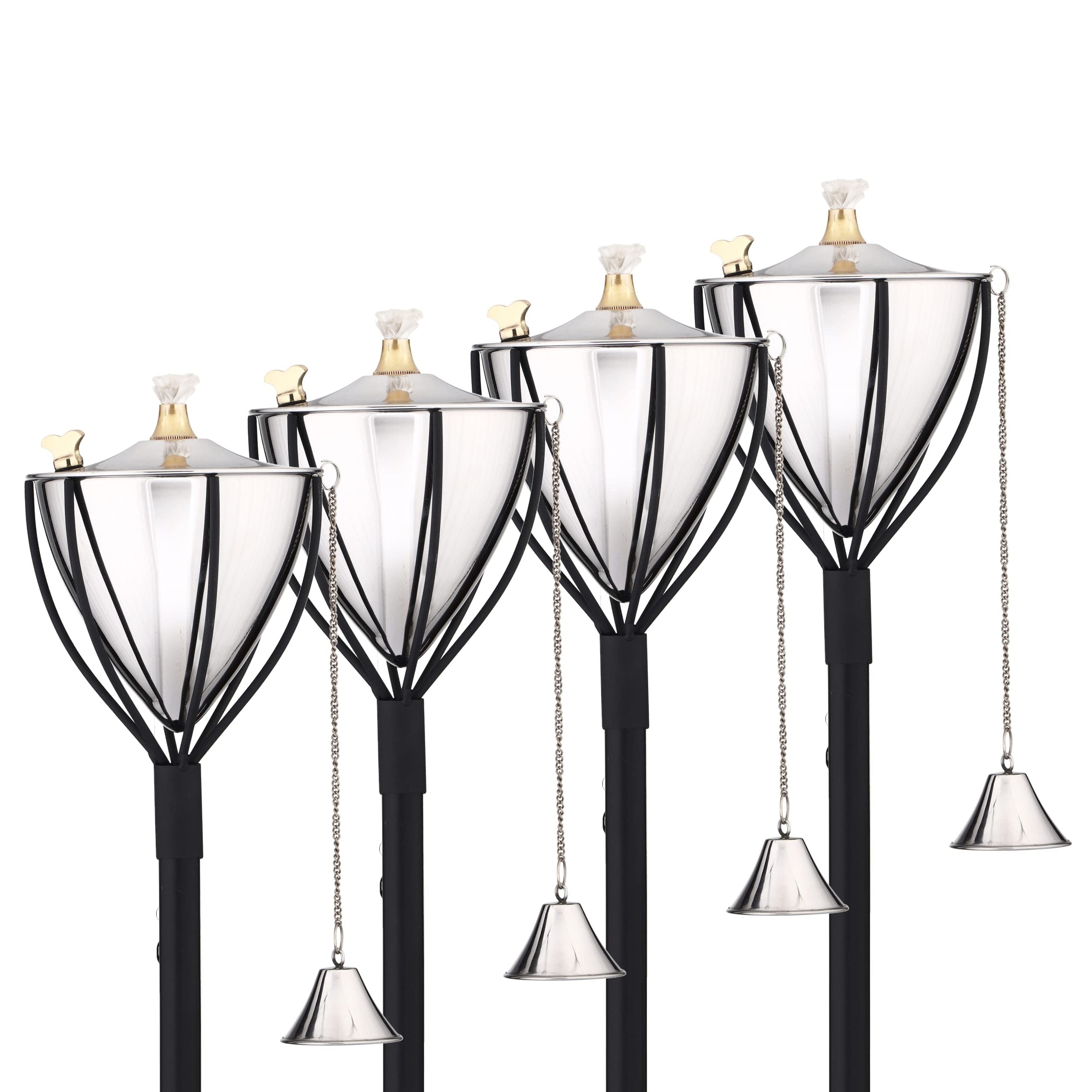 Legends International Amsterdam Tiki Torch Smooth Nickel - 4 Pack ...