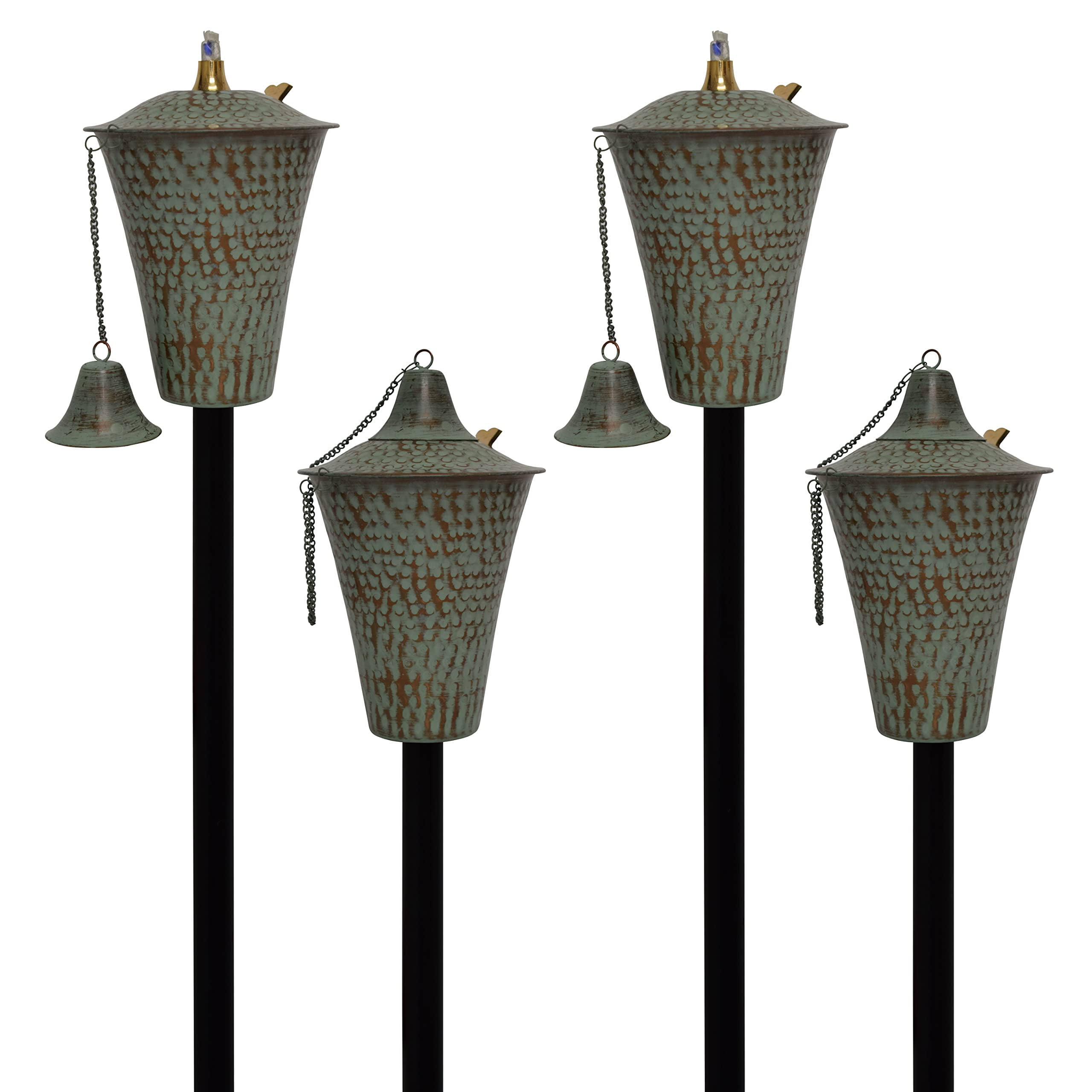 Legends International Kona Style Tiki Torch Hammered Patina - 4 Pack ...