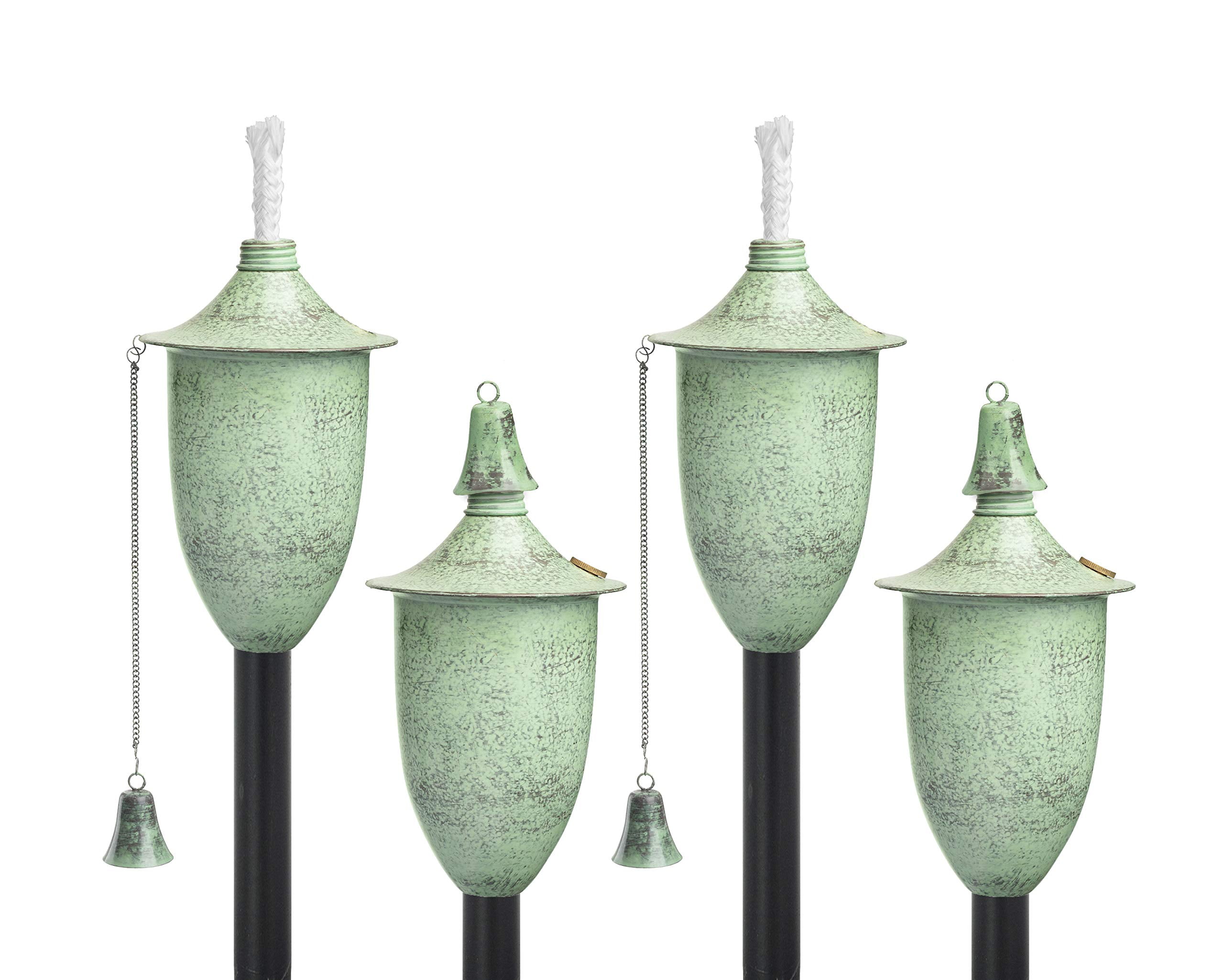 Legends International Small Elegant Tiki Torch Hammered Patina - 4 Pack ...