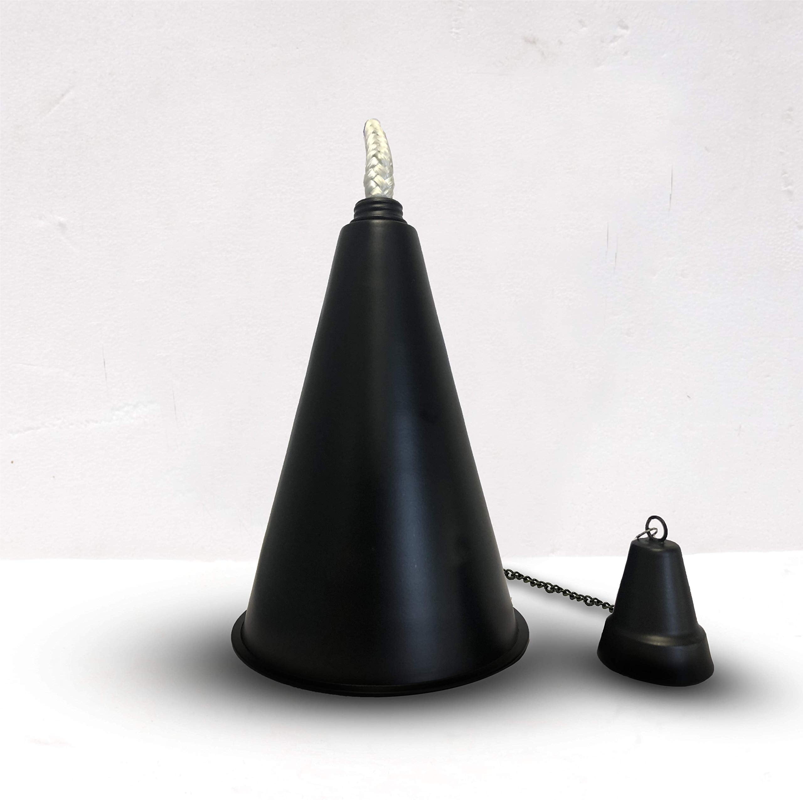 Legends International Small Hawaiian Cone Tabletop Torch Smooth Black ...