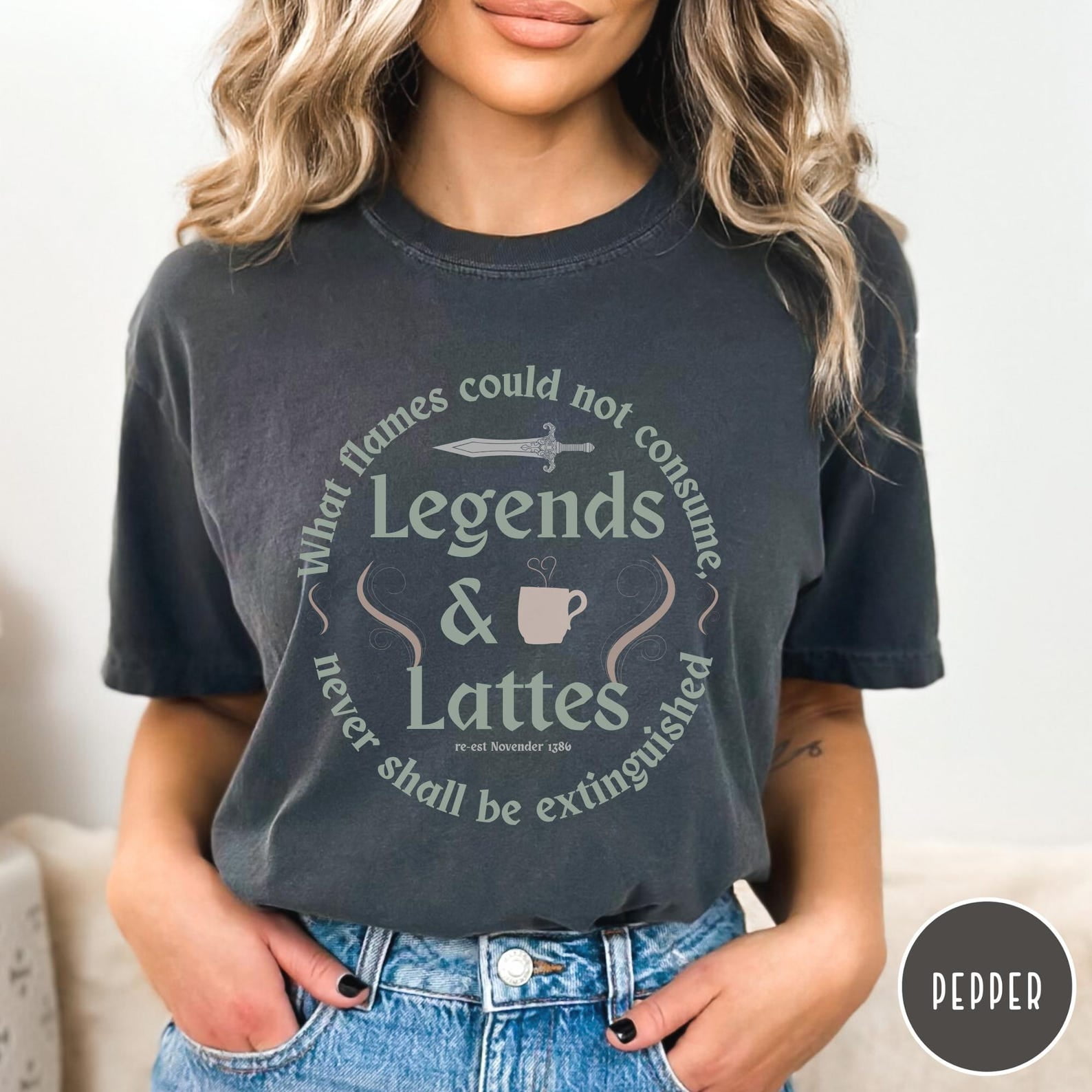 Legends & Lattes T-shirt, Cozy Fantasy Shirt, Cozy Coffee Shop Shirt ...