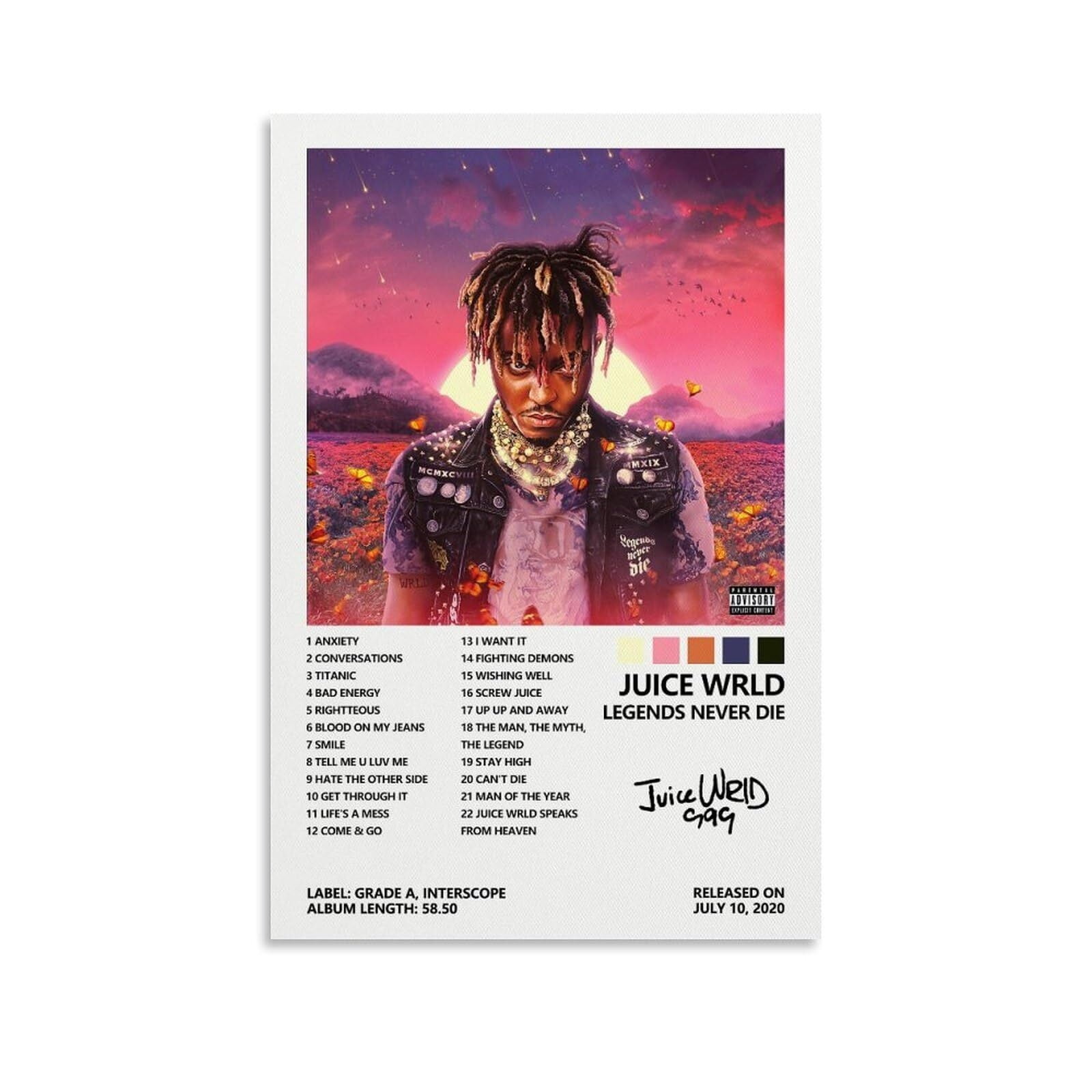 Legends Never Die Album Cover Poster for Bedroom Aesthetic Canvas Art ...