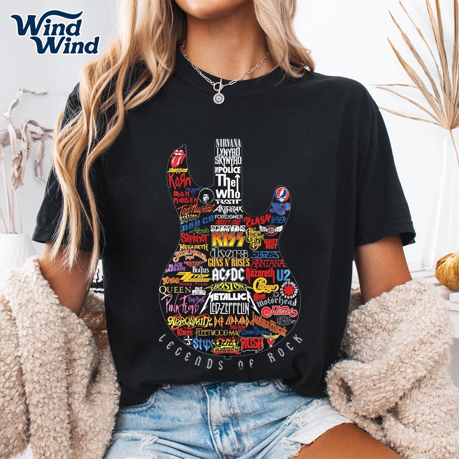 Legends of Rock T-Shirt: A.F. Kiss T-Shirt, Vintage Guitar Graphic Tee ...