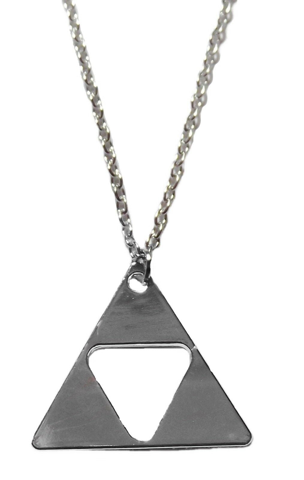 Legends of Zelda Triforce Symbol Silvertone Pendant on 24 Inch Chain ...