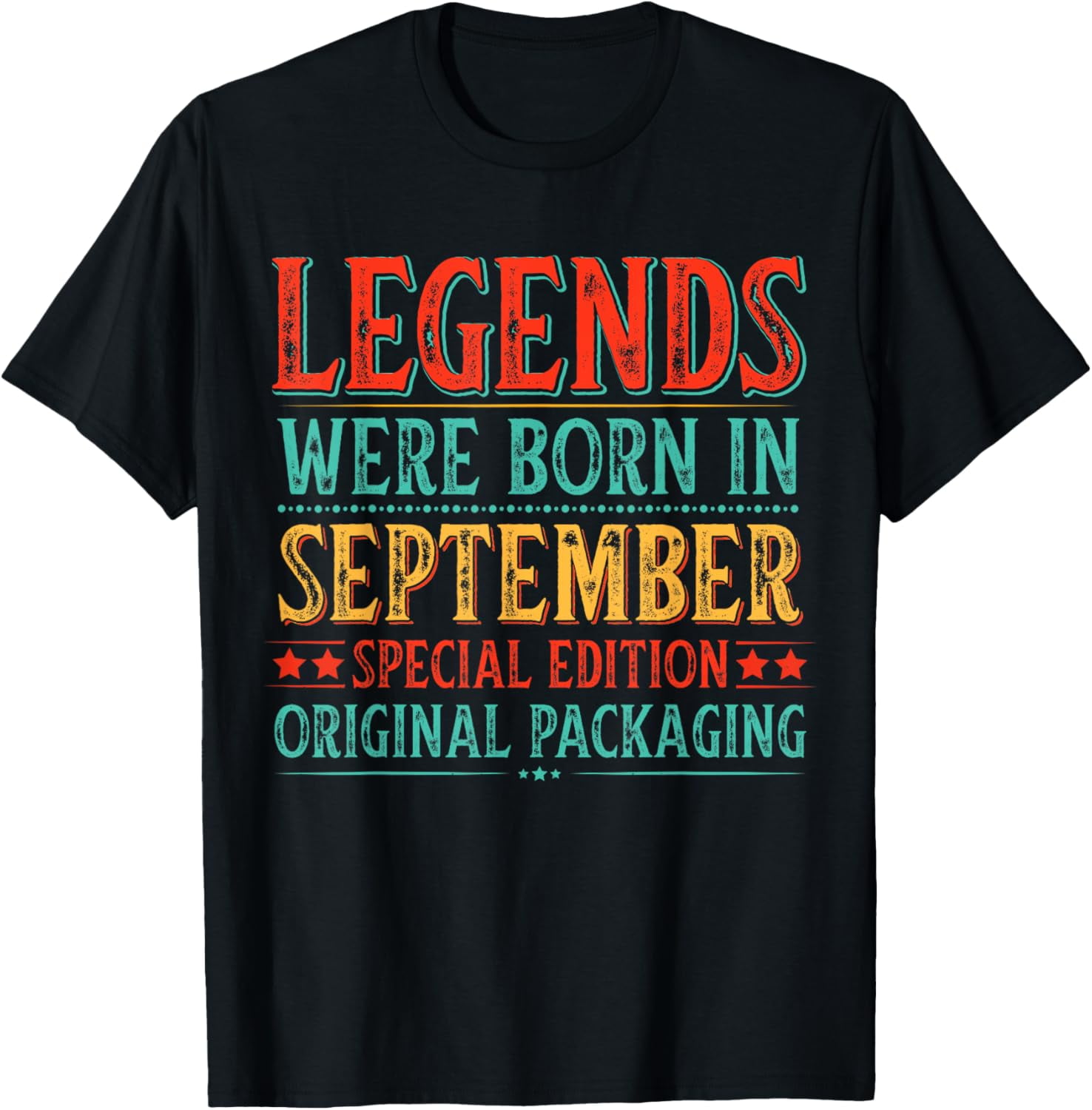 Legends were Born in September - Birthday Original Packaging T-Shirt ...