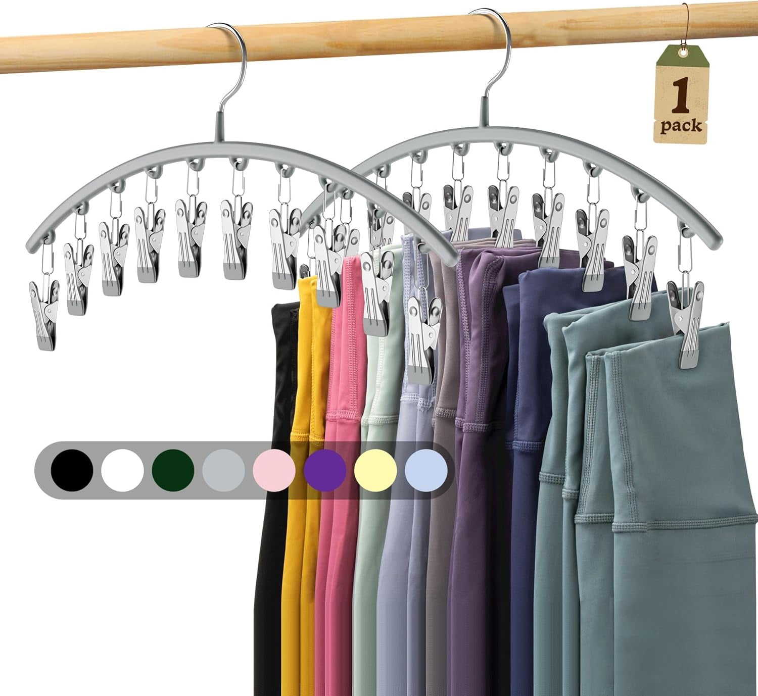 Legging Organizer for Closet, Metal Yoga Pants Hanger w/Rubber Coated 1 ...