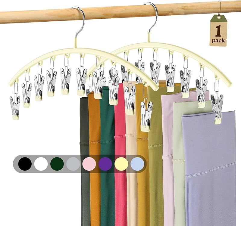 Legging Organizer for Closet, Metal Yoga Pants Hanger w/Rubber Coated 2 ...
