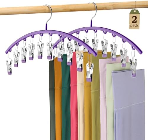 Legging Organizer for Closet, Metal Yoga Pants Hanger w/Rubber Coated 2 ...
