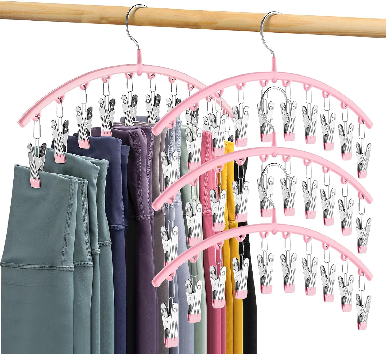 Legging Organizer for Closet, Metal Yoga Pants Hangers, Space Saving ...