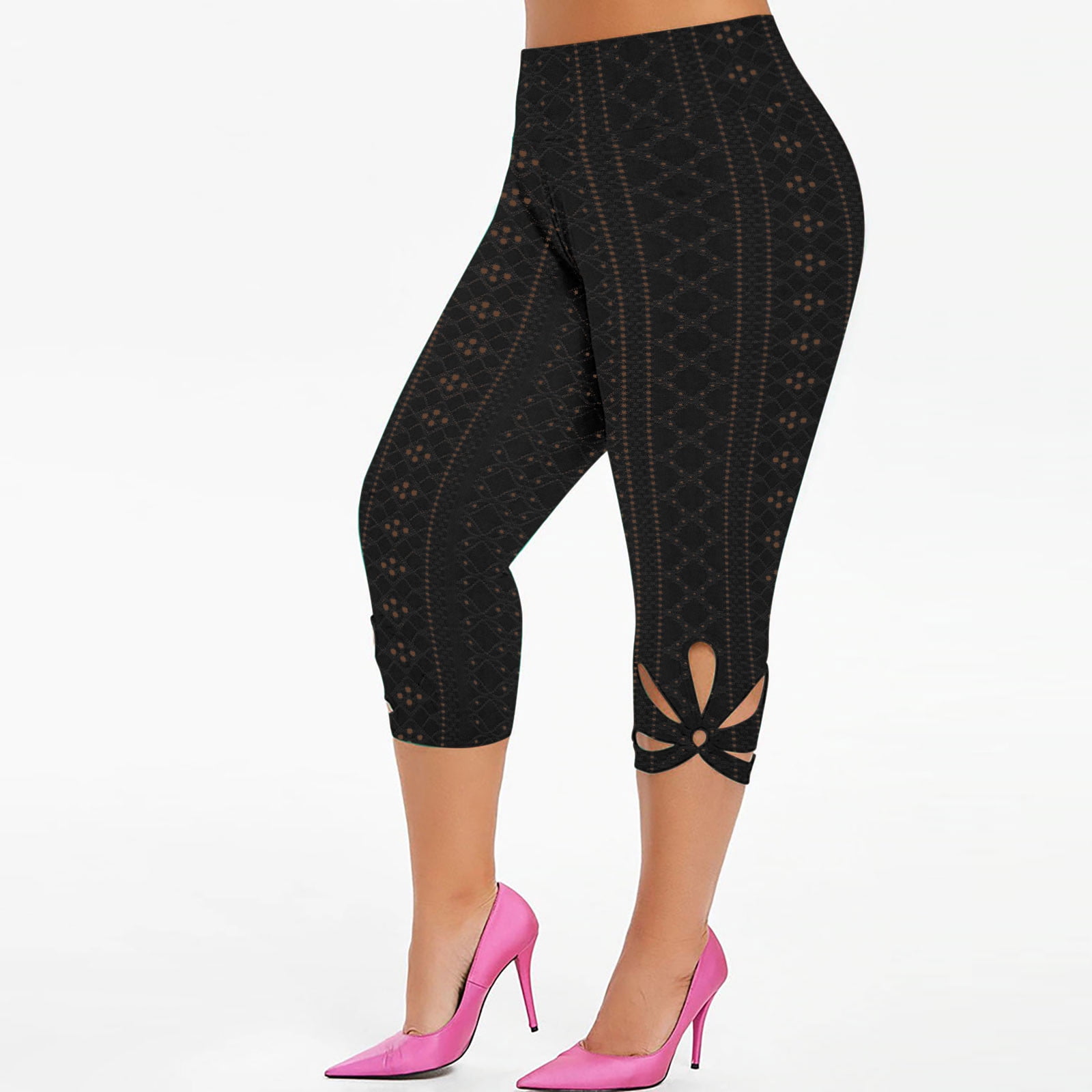 Leggings Clearance under $5! Cagogo Womens Summer Capri Leggings Plus ...