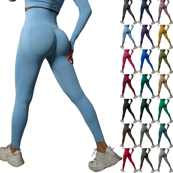 Leggings With Pockets For Women Tummy Control Leggings No Front Seam ...